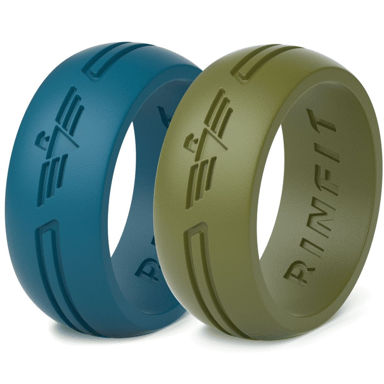 Rinfit Silicone Wedding Ring for Men - Soft Rubber Wedding Band ...