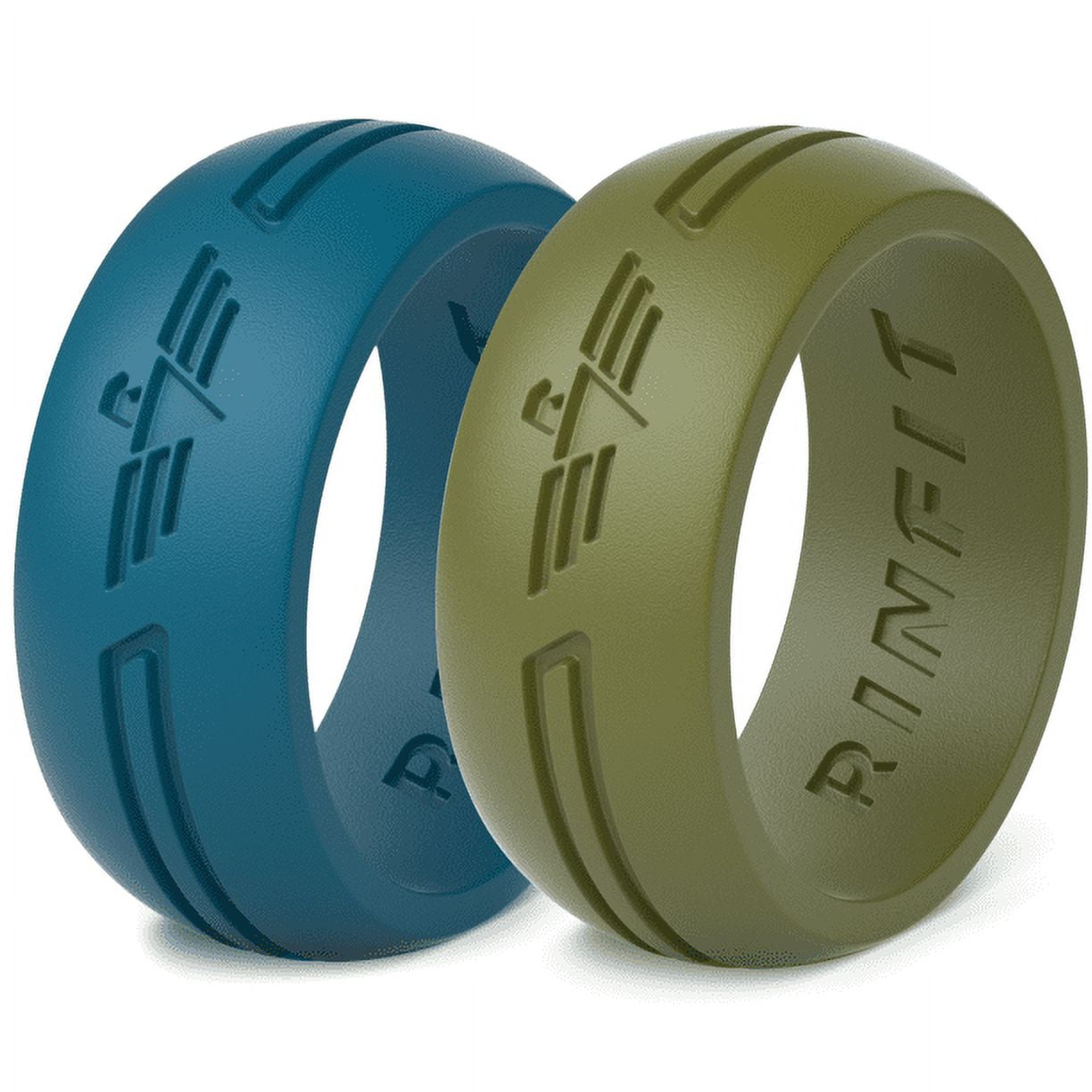 Rinfit Silicone Wedding Ring for Men - Soft Rubber Wedding Band ...