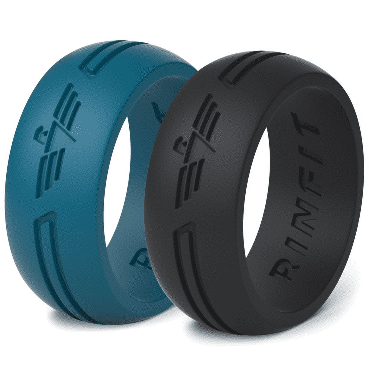 Rinfit Silicone Wedding Ring for Men - Soft Rubber Wedding Band ...