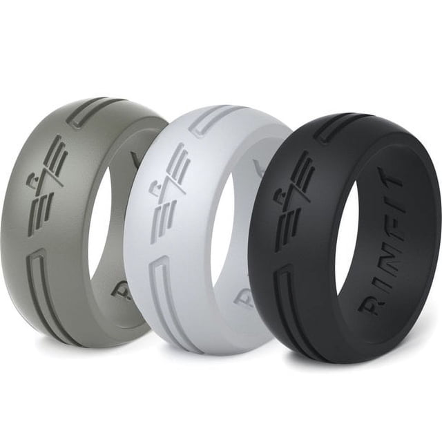 Rinfit Silicone Wedding Ring for Men - Soft Rubber Wedding Band ...