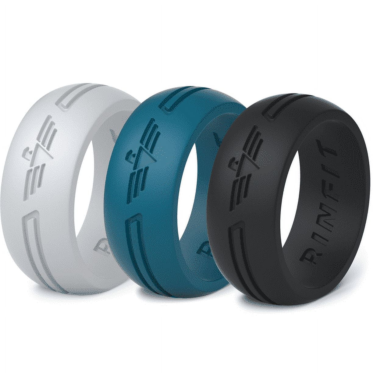 Rinfit Silicone Wedding Ring for Men - Soft Rubber Wedding Band ...