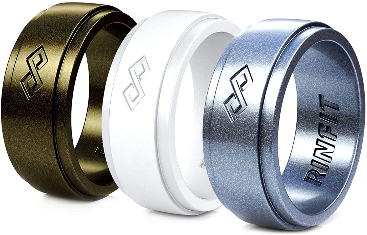 Rinfit Silicone Wedding Ring for Men - Soft Rubber Wedding Band ...
