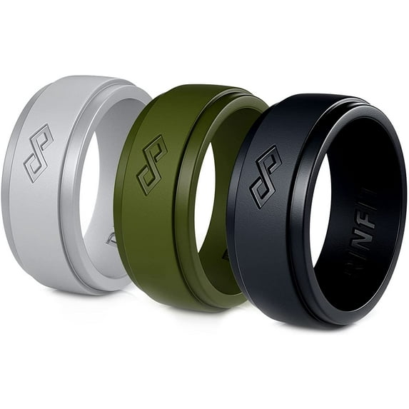 Rinfit Silicone Wedding Ring for Men - Soft Rubber Wedding Band ...
