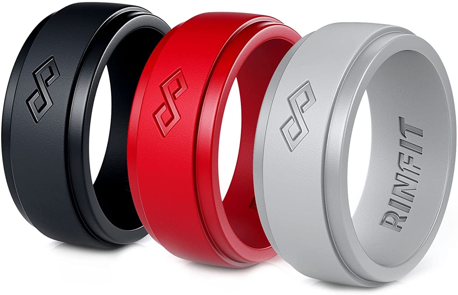 Rinfit Silicone Wedding Ring for Men - Soft Rubber Wedding Band ...