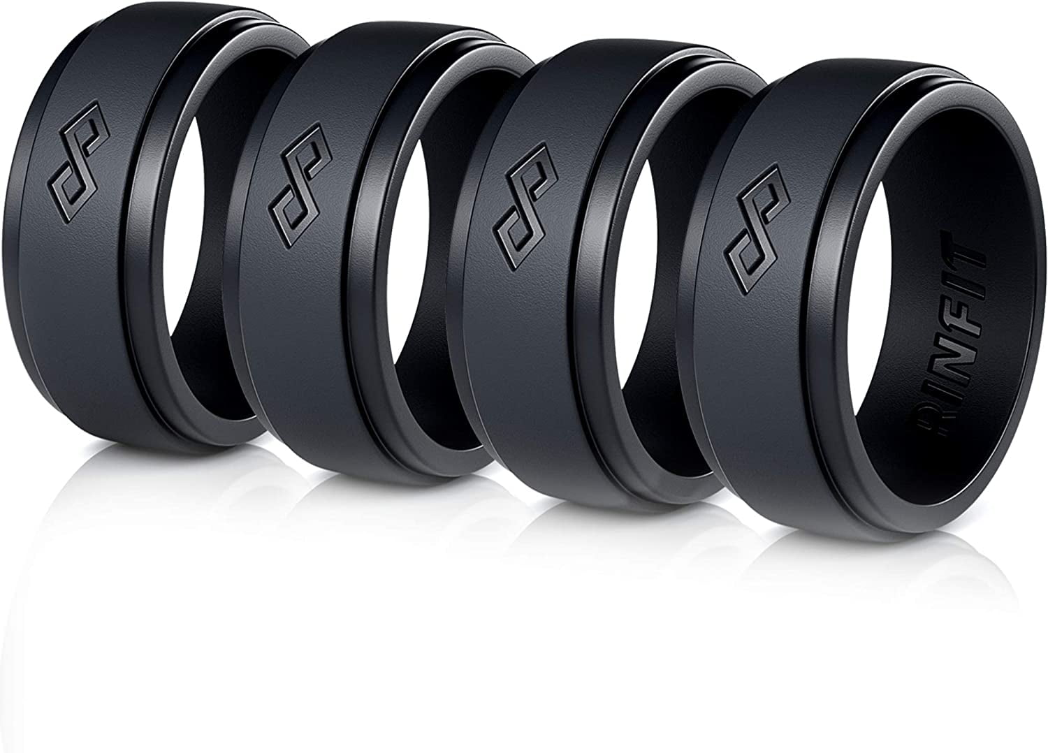 Rinfit Silicone Wedding Ring for Men - Soft Rubber Wedding Band ...