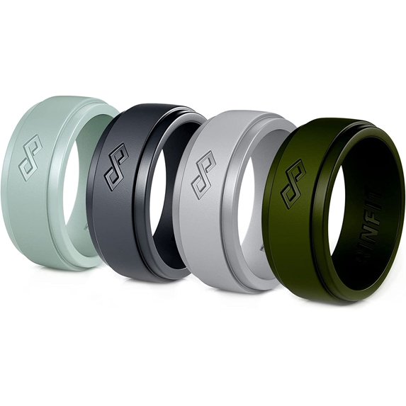 Rinfit Silicone Wedding Ring for Men - Soft Rubber Wedding Band ...