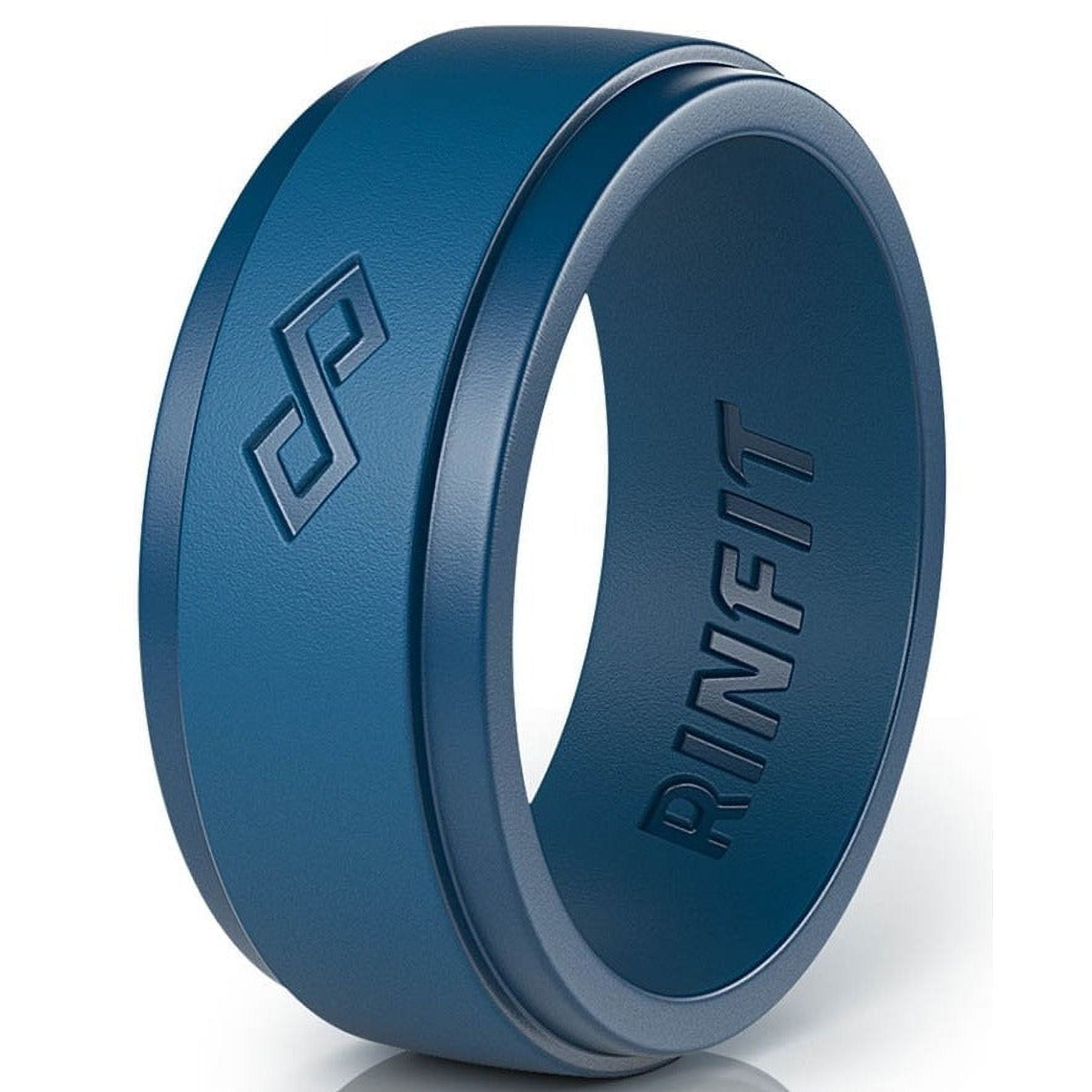 Rinfit Silicone Wedding Ring for Men - Soft Rubber Wedding Band ...