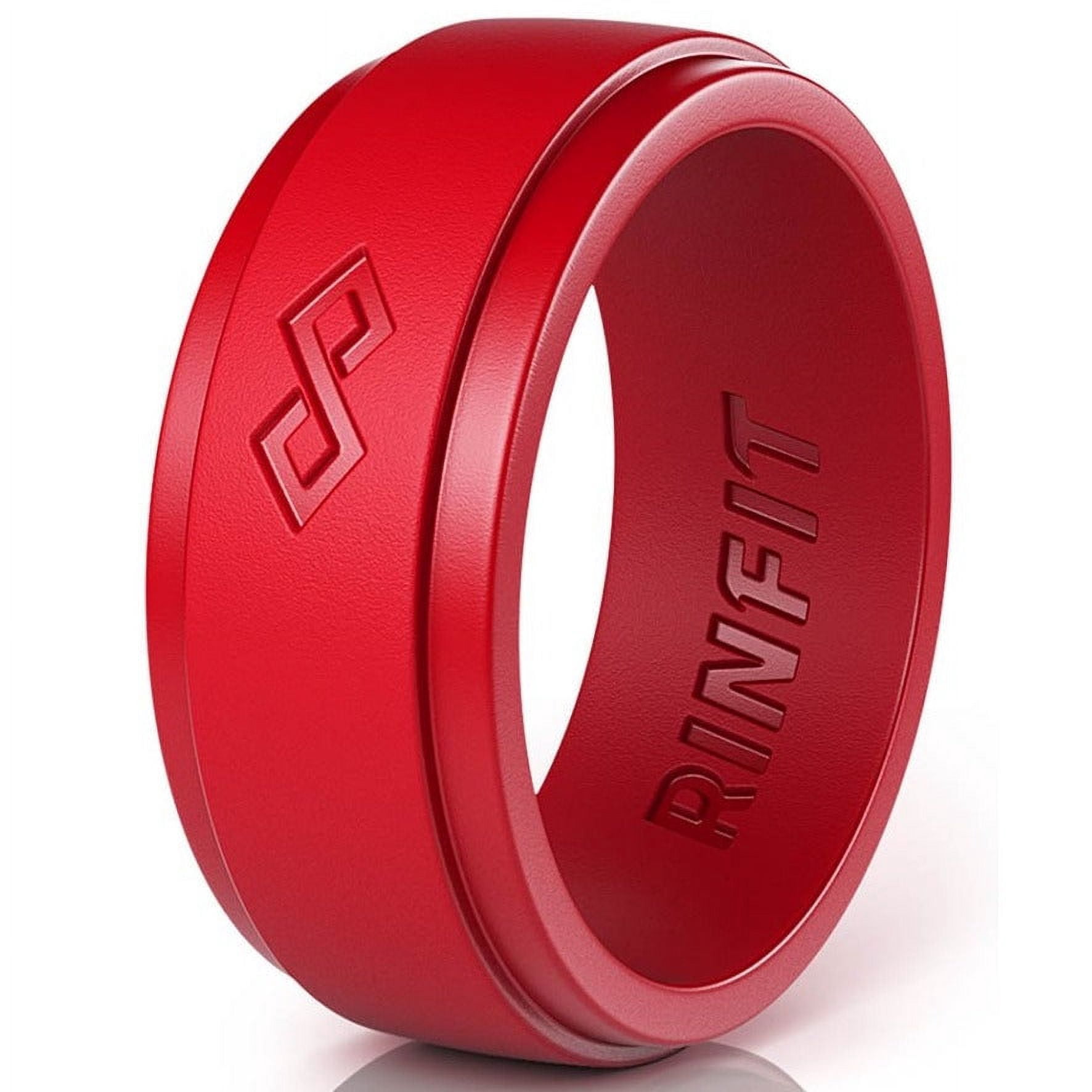 Rinfit Silicone Wedding Ring for Men - Soft Rubber Wedding Band ...