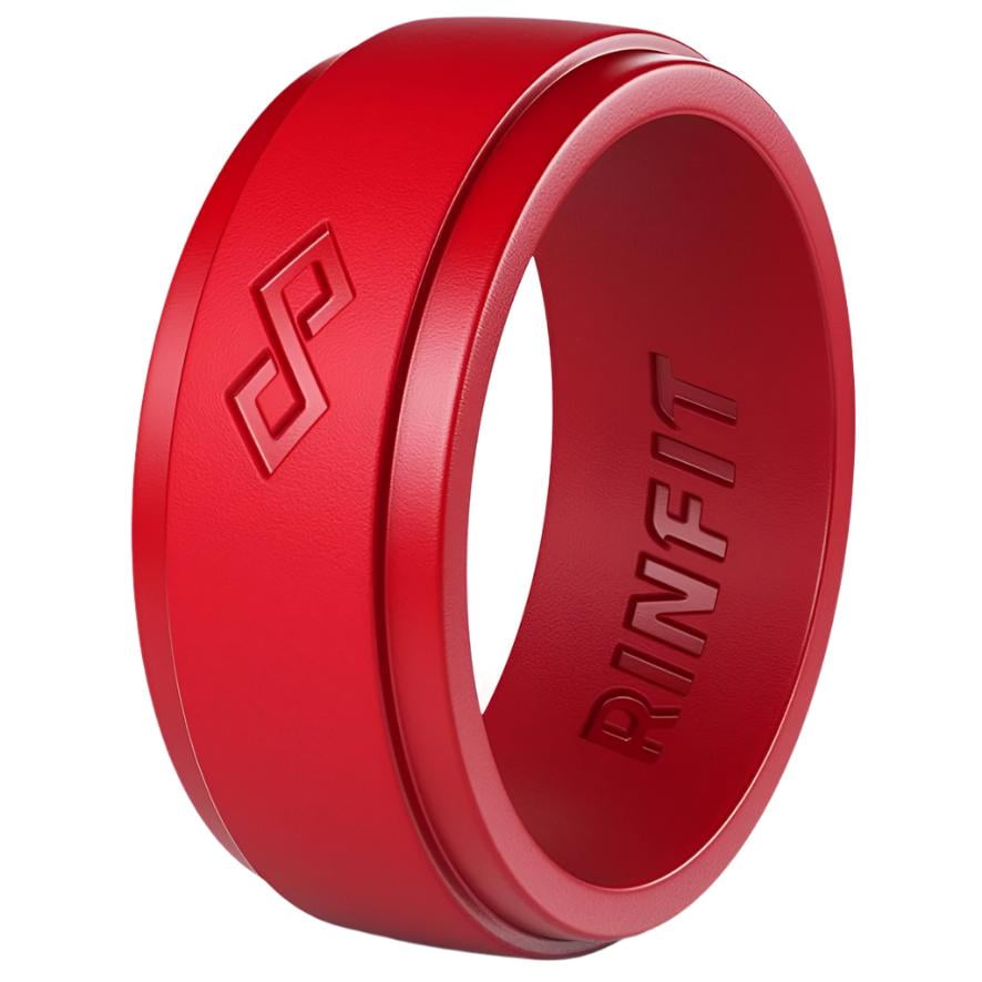 Rinfit Silicone Wedding Ring for Men - Soft Rubber Wedding Band ...