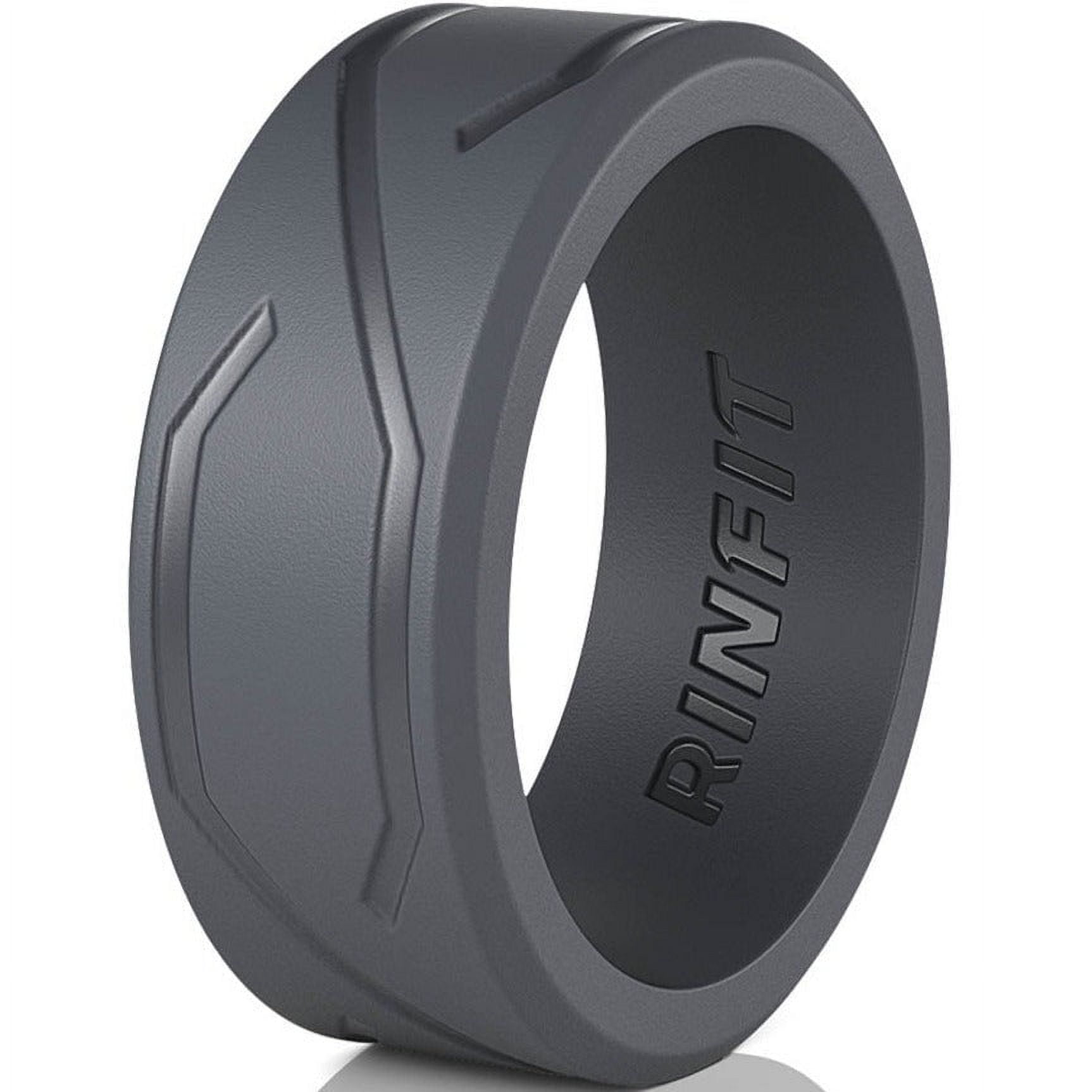 Rinfit Silicone Wedding Ring for Men - Soft Rubber Wedding Band ...