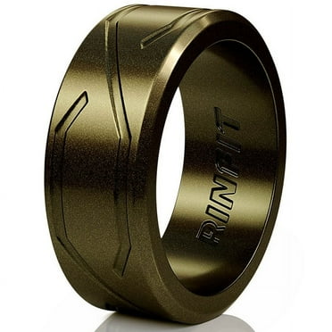 Rinfit Silicone Wedding Ring for Men - Soft Rubber Wedding Band ...