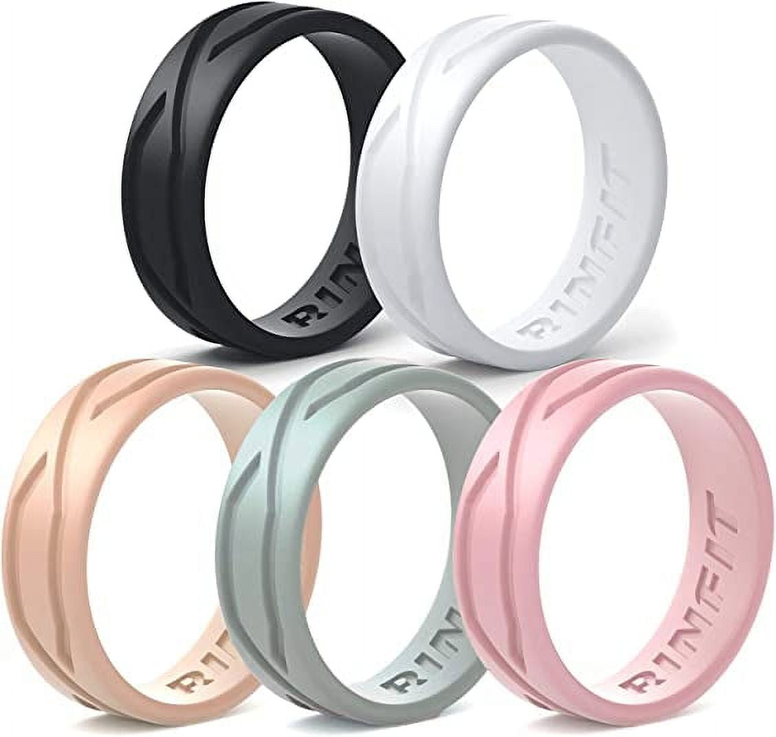 Rinfit Silicone Wedding Rings for Women - 4Love Collection - 5 Rings ...