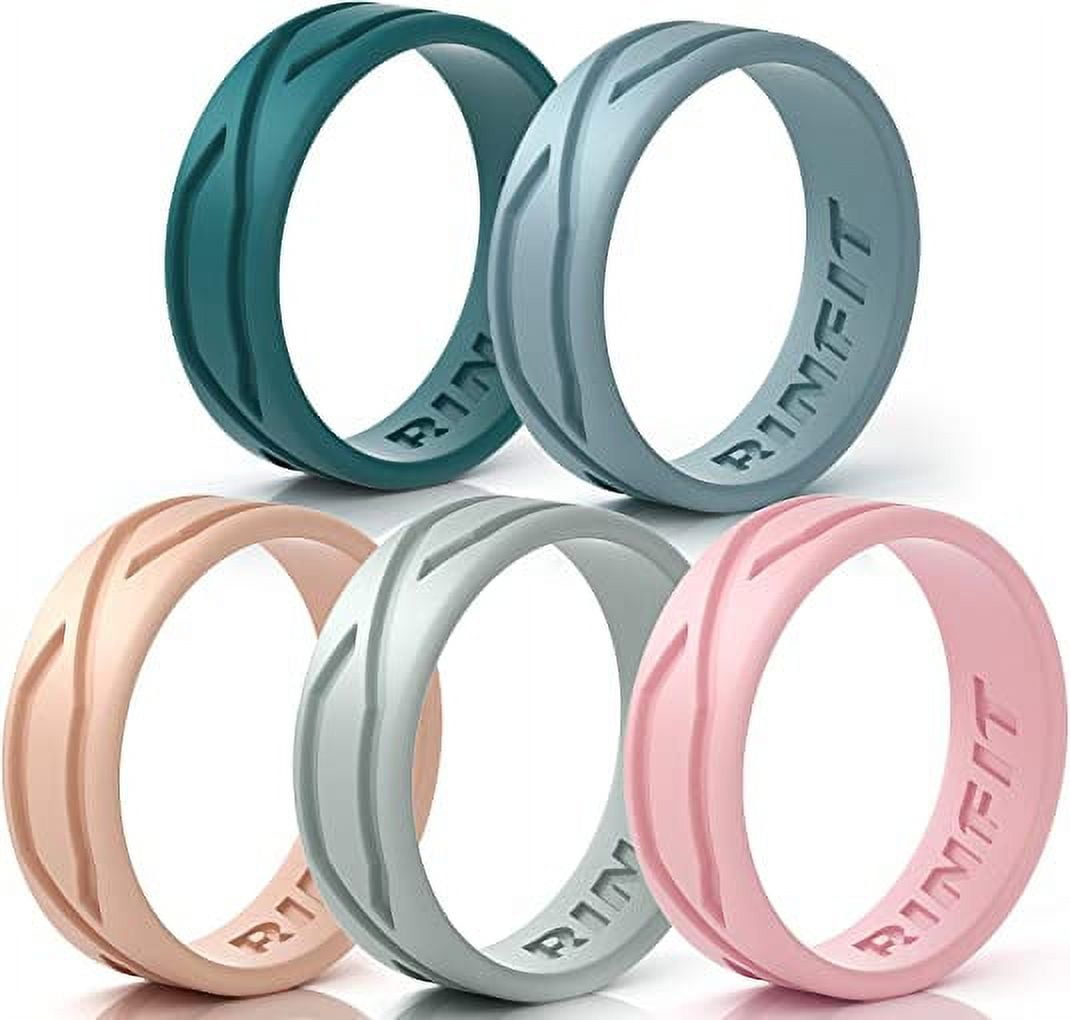 Rinfit Silicone Wedding Rings for Women - 4Love Collection - 5 Rings ...
