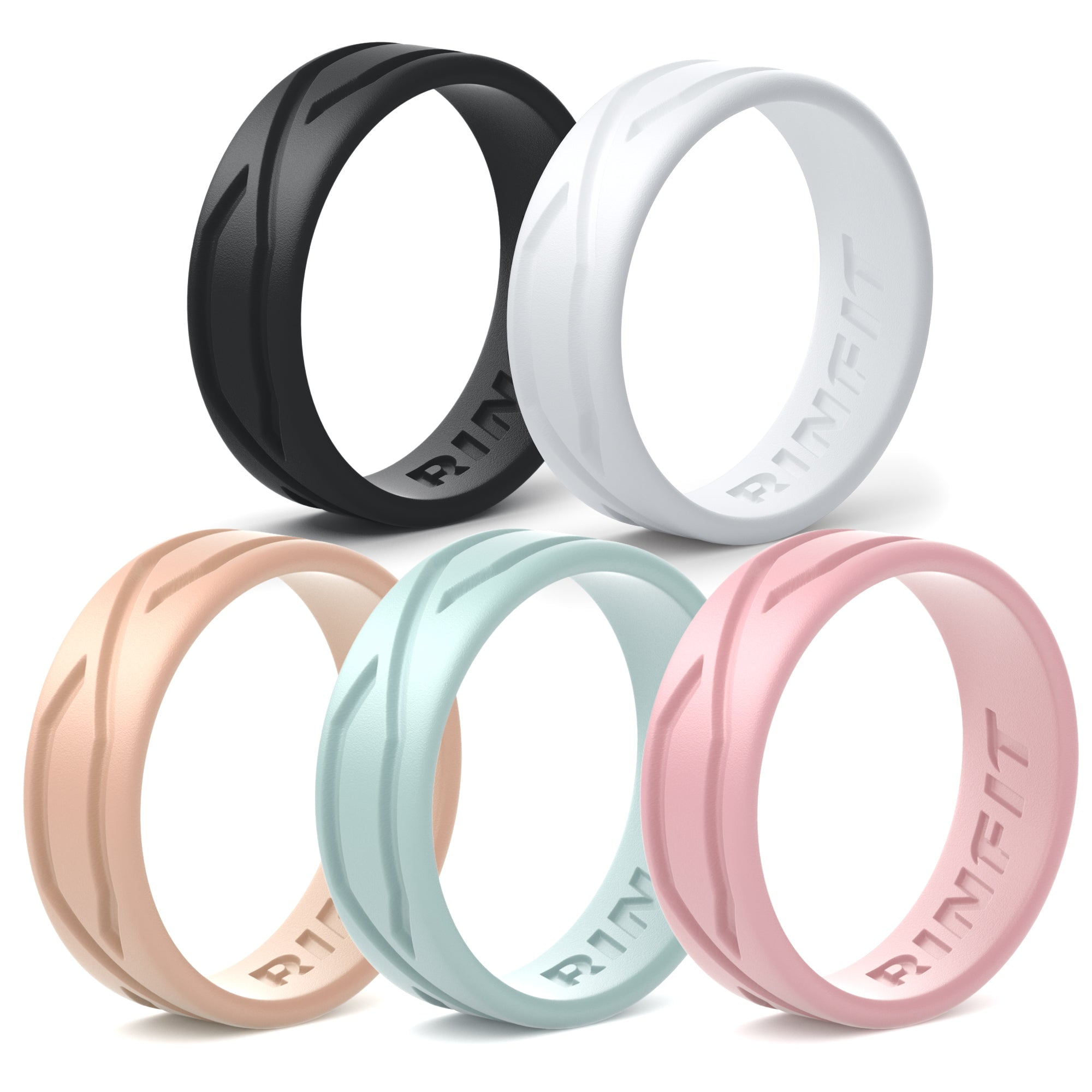 Rinfit Silicone Wedding Rings for Women - 4Love Collection - 5 Rings ...