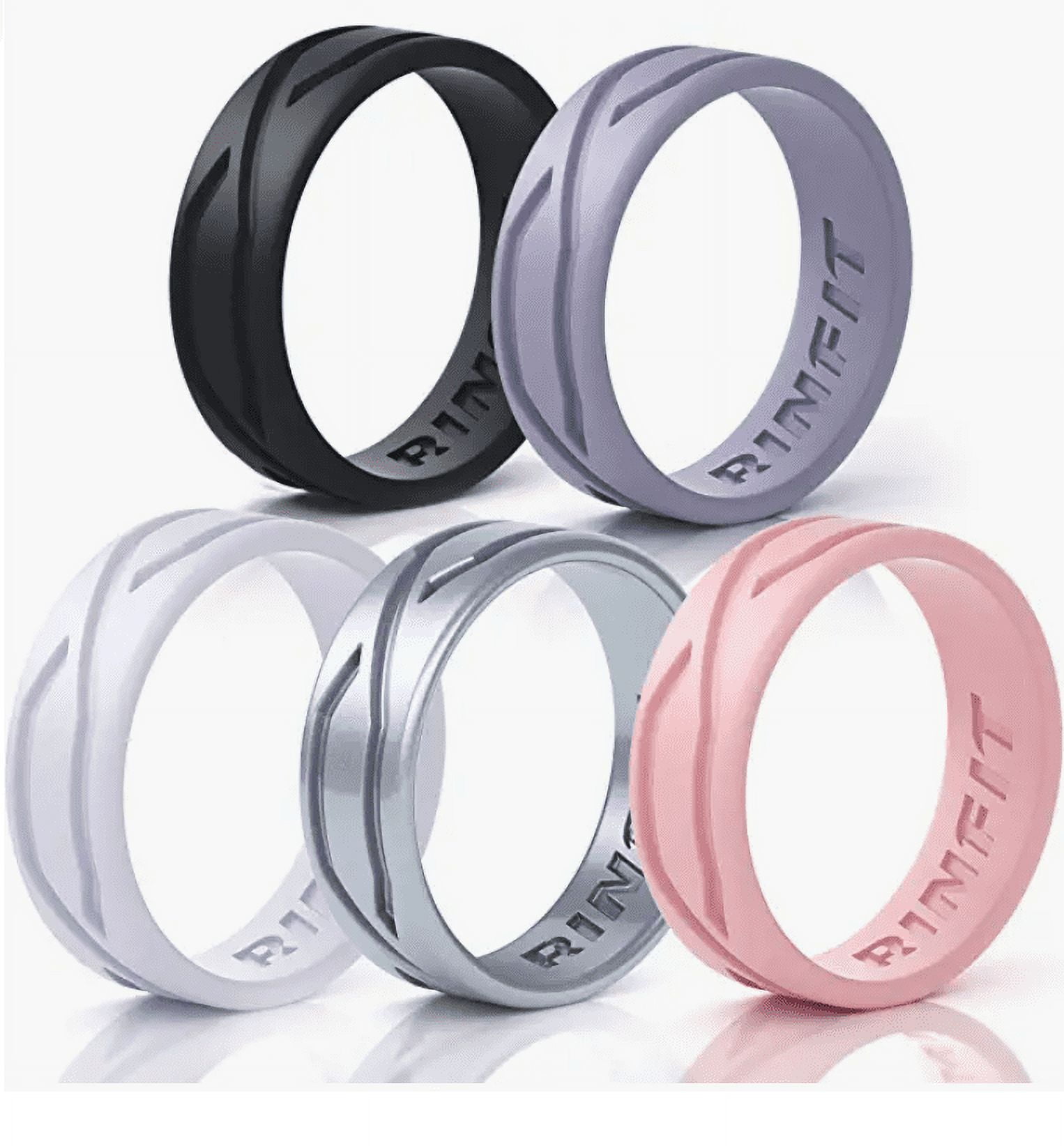 Rinfit Silicone Wedding Rings for Women - 4Love Collection - 5 Rings ...