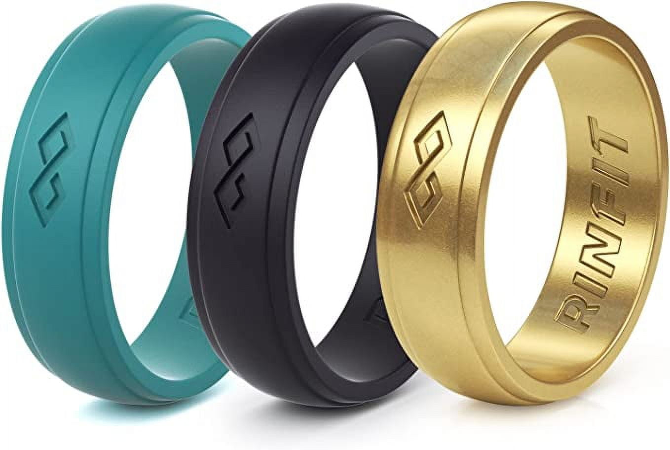 Rinfit Silicone Wedding Rings for Women - Infinity Collection - 3 Rings ...