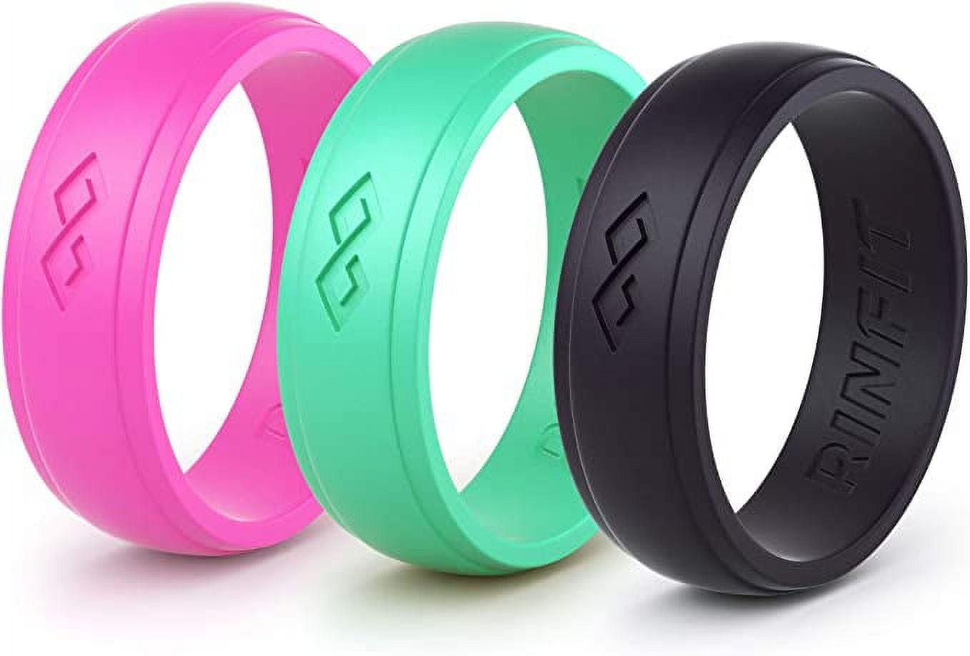 Rinfit Silicone Wedding Rings for Women - Infinity Collection - 3 Rings ...