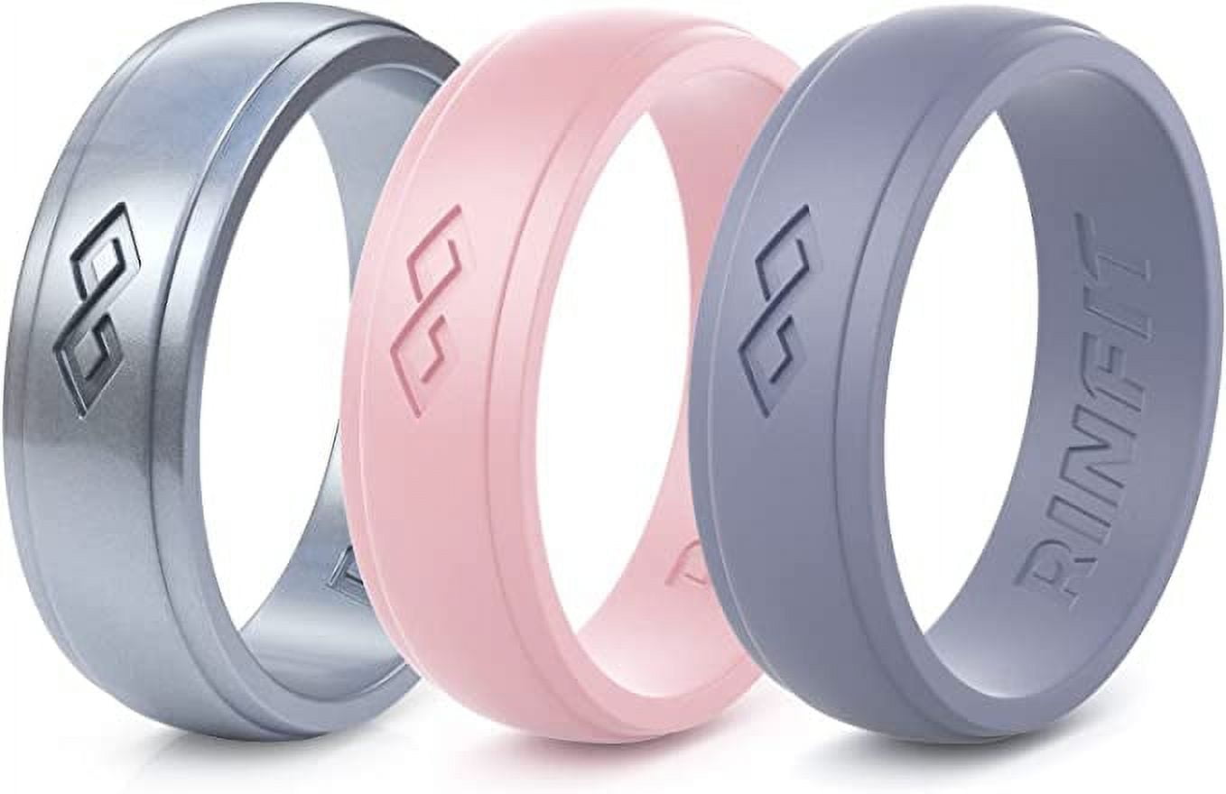 Rinfit Silicone Wedding Rings for Women - Infinity Collection - 3 Rings ...