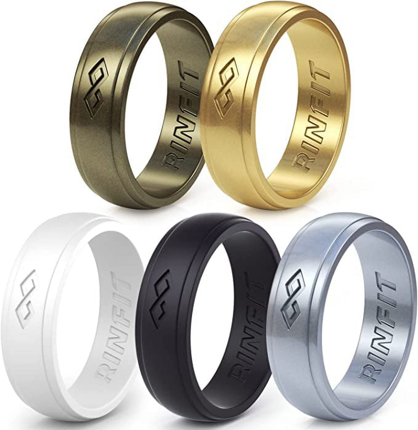 Rinfit Silicone Wedding Rings for Women - Infinity Collection - 5 Rings ...