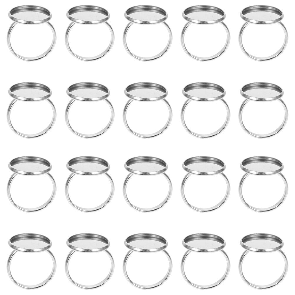 HOMEMAXS 20Pcs Adjustable Stainless Steel Ring Base for Jewelry Making ...