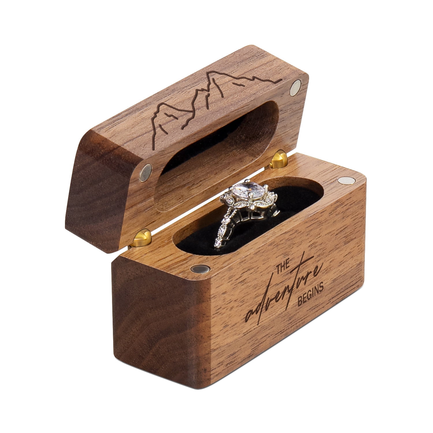 Ring Bearer Box for Wedding Ceremony Engraved Wooden Holder for Little ...