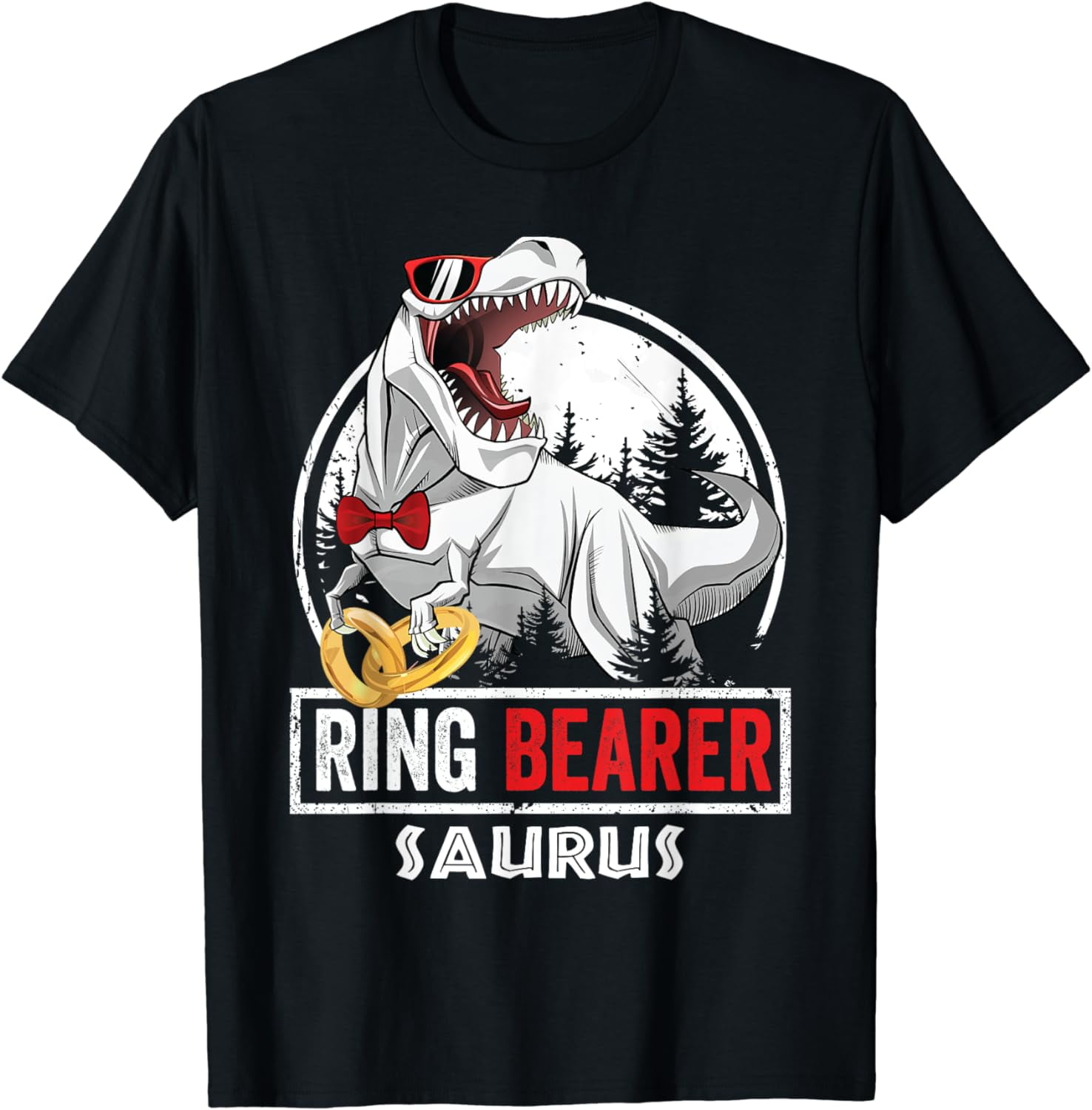 Ring Bearer Saurus Shirt T Rex Wedding Boys Ring Bearer T-Shirt ...
