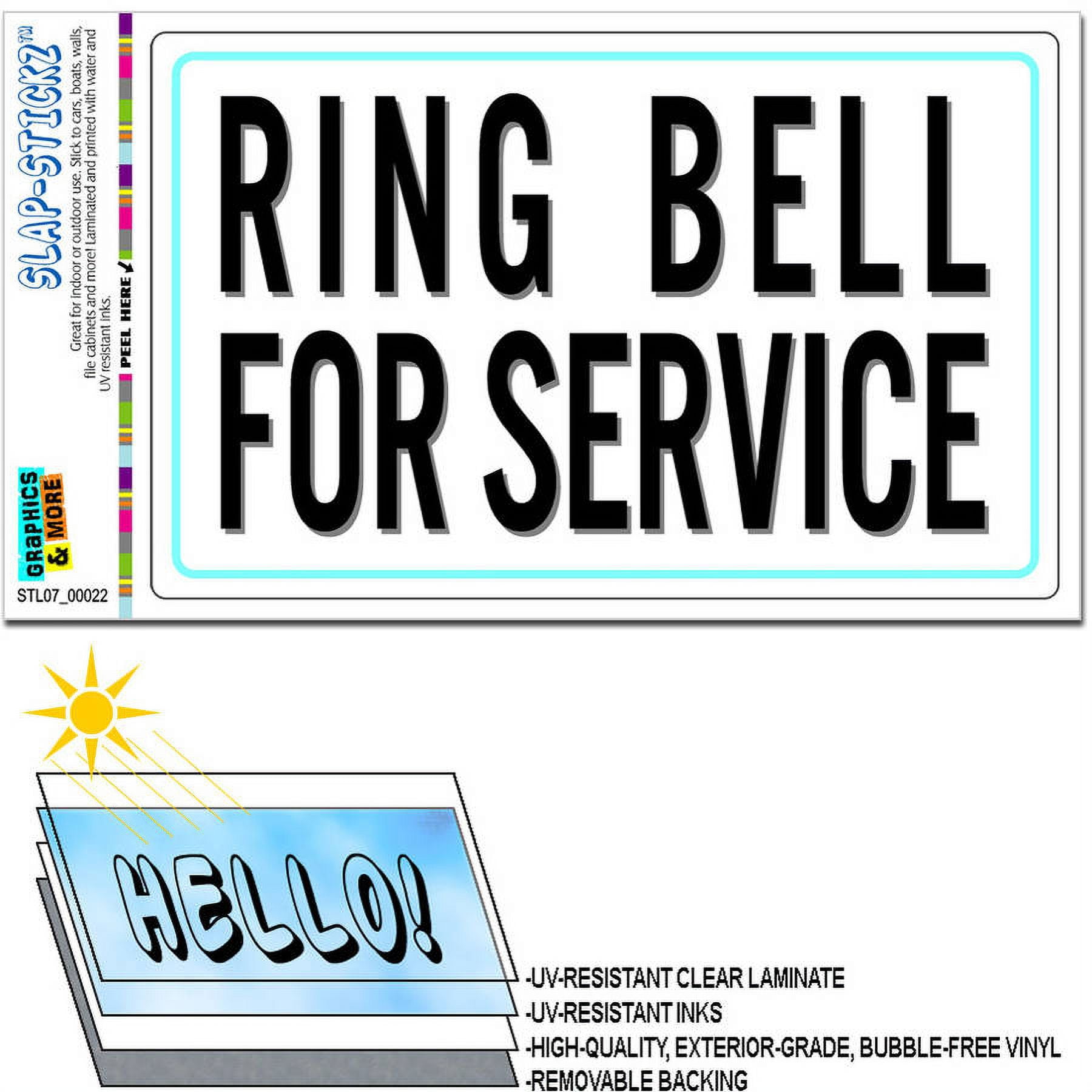 Ring Bell For Service Business Sign Automotive Car Window Locker Bumper ...