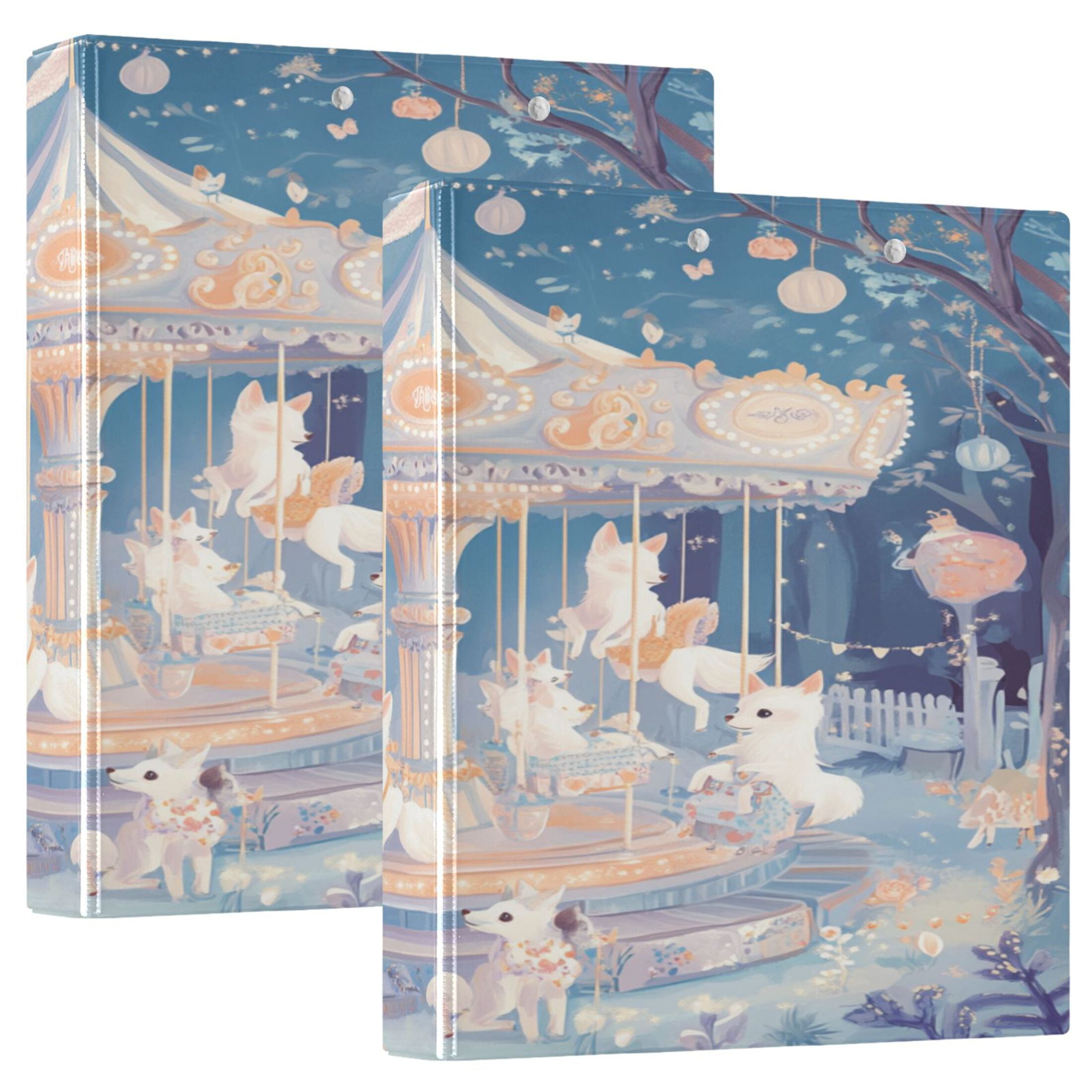 Ring Binders Cartoon White Fox Presentation1.5-inch, Slant Ring One ...