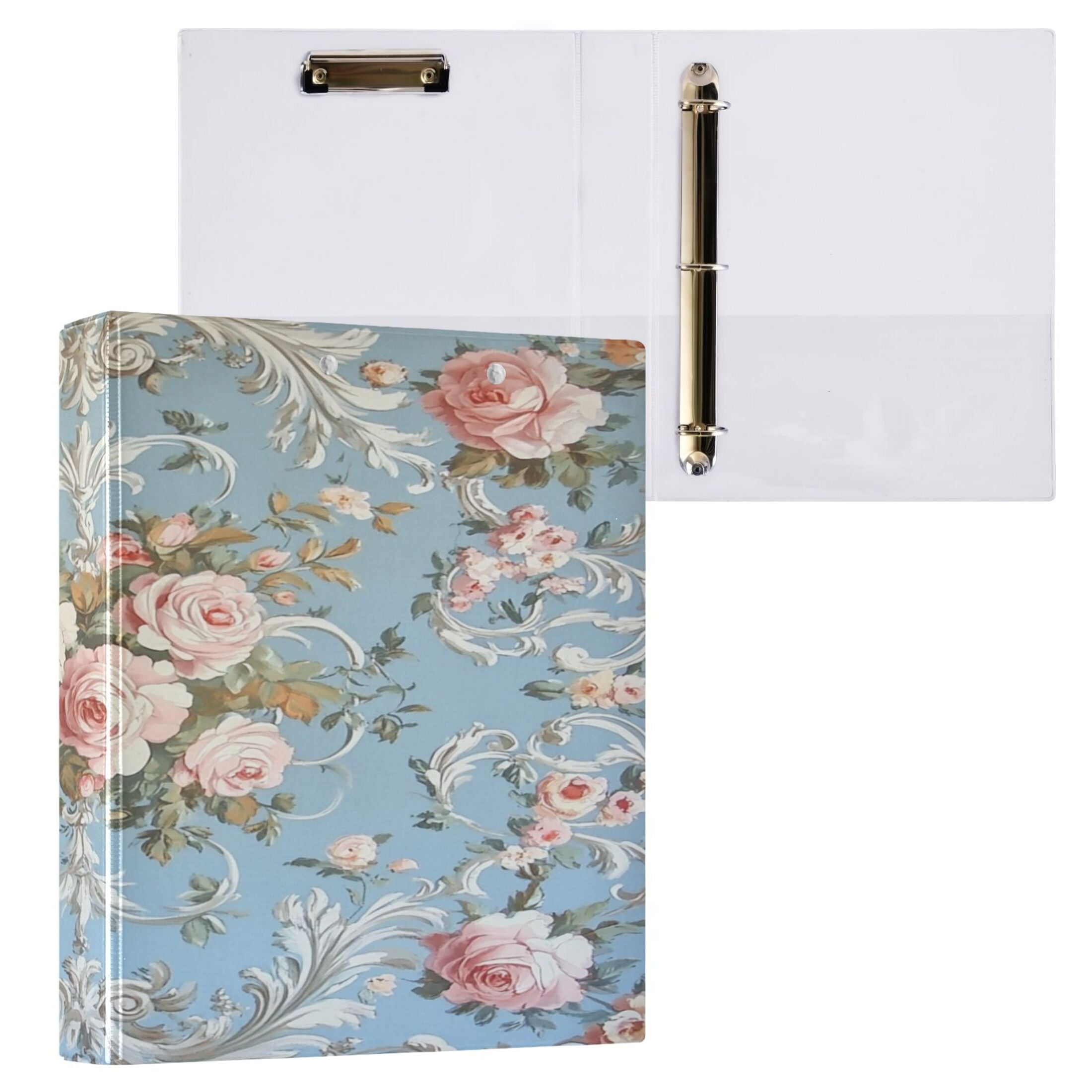 Ring Binders Charming Rose Garden Wallpaper Presentation1.5-inch, Slant ...