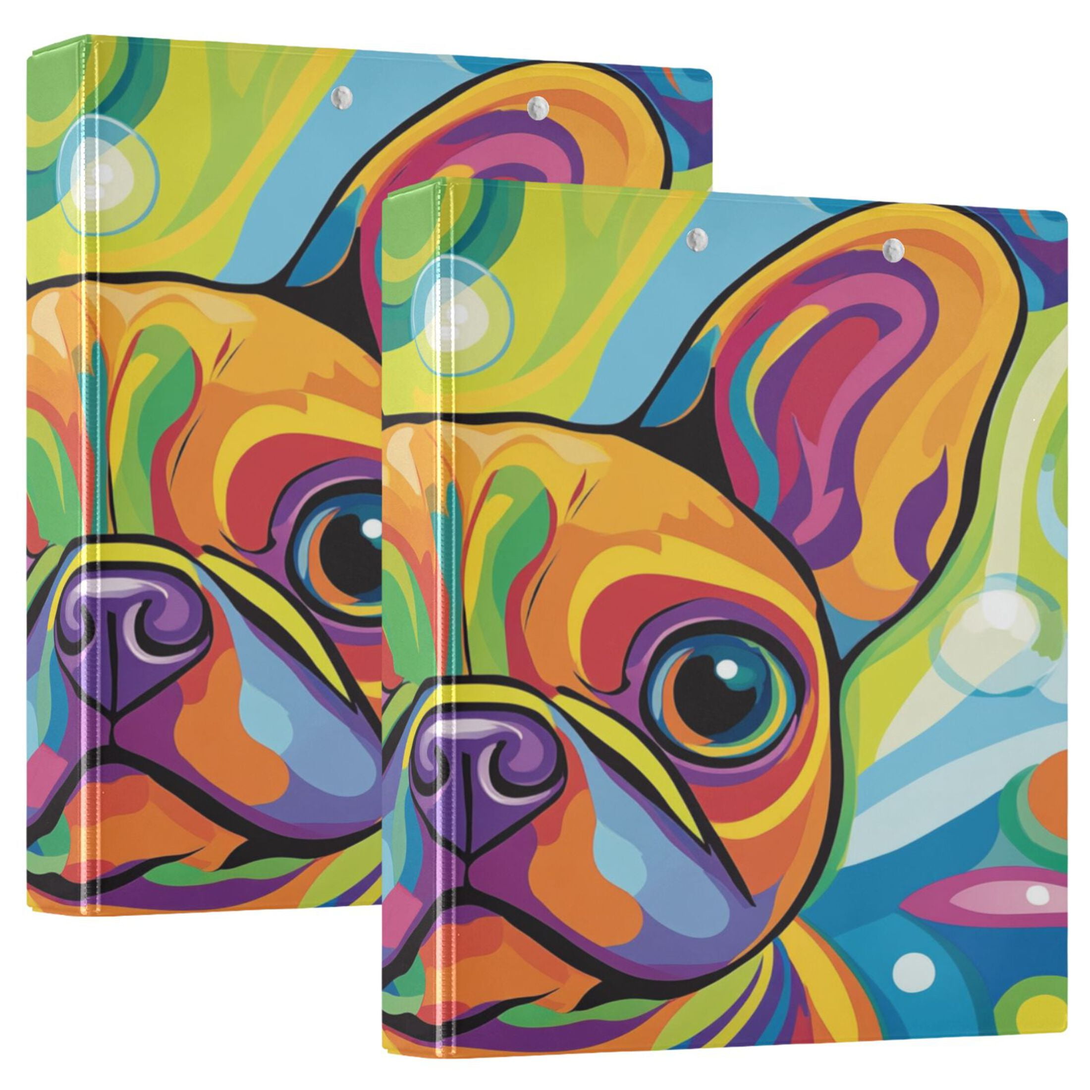 Ring Binders Colorful Dog Illustration Presentation1.5-inch, Slant Ring ...