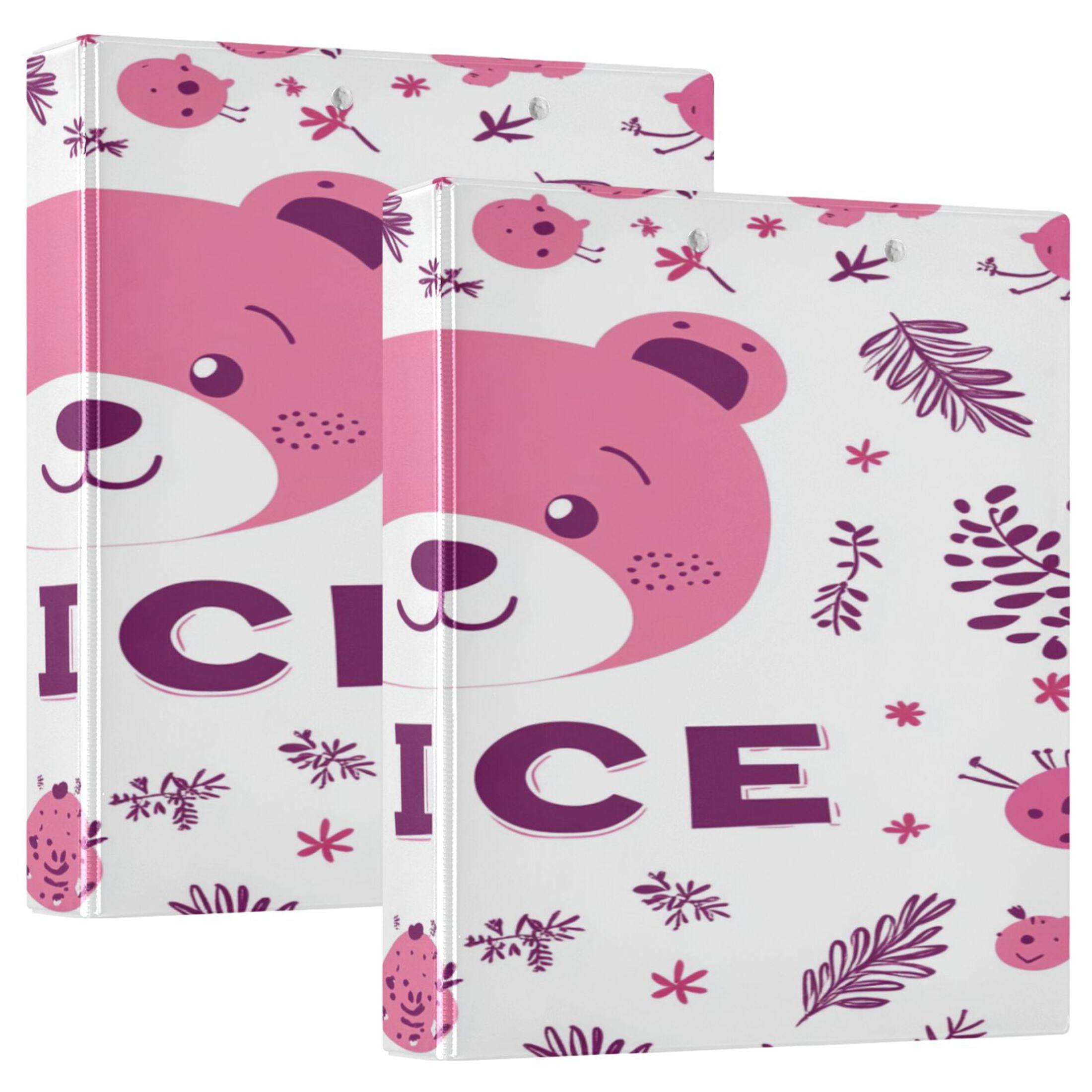Ring Binders Cute Bears Printing Presentation1.5-inch, Slant Ring One-Touch - Walmart.com
