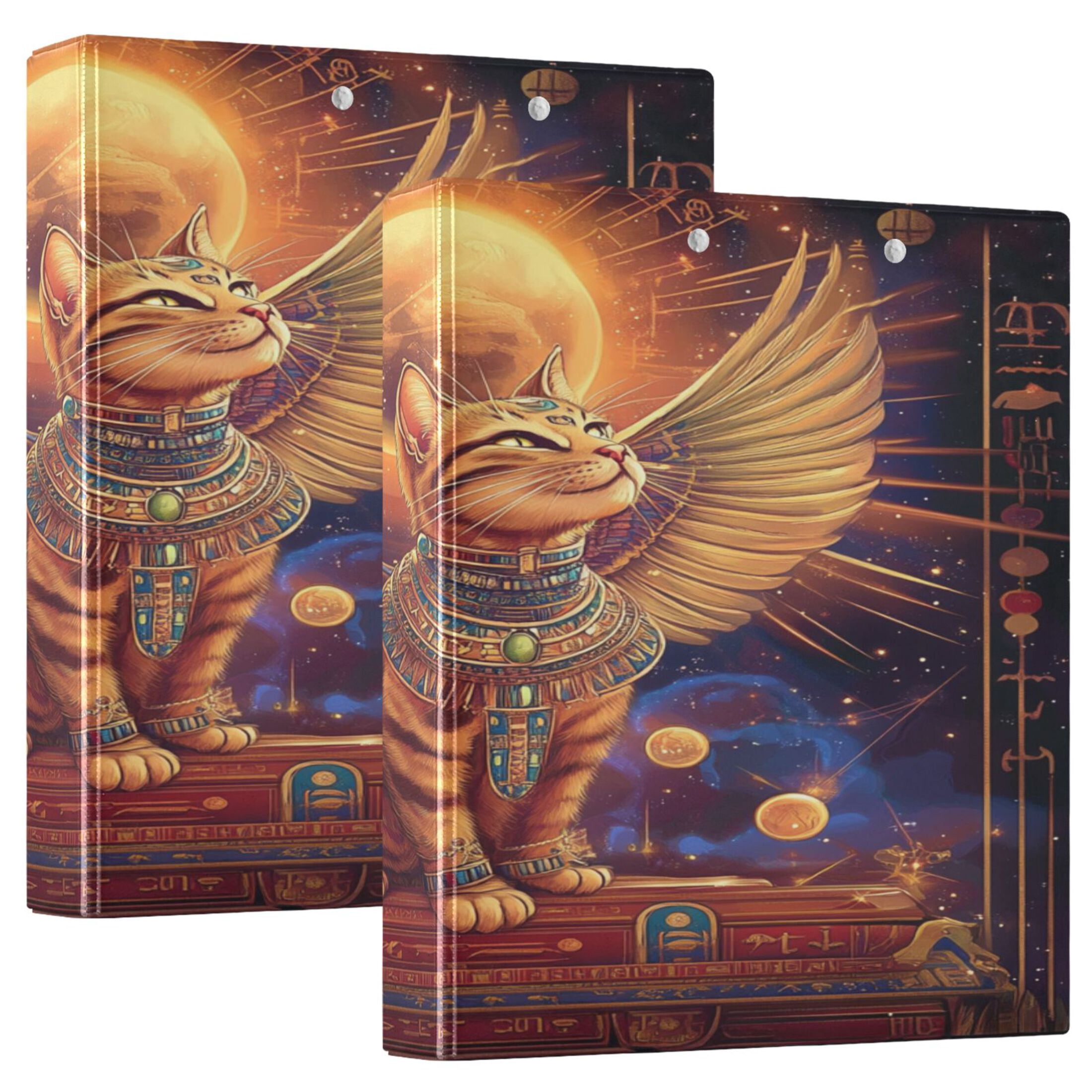 Ring Binders Cute Wing Cat Presentation1.5-inch, Slant Ring One-Touch ...
