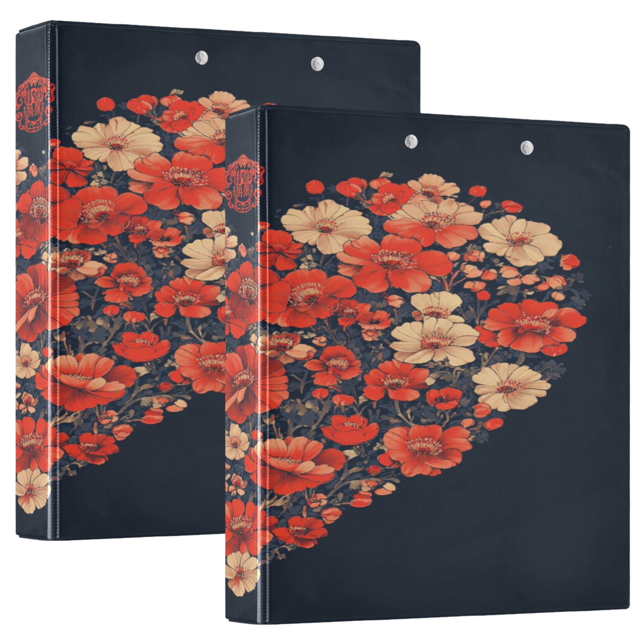 Ring Binders Design Forals Heart Presentation1.5-inch, Slant Ring One ...