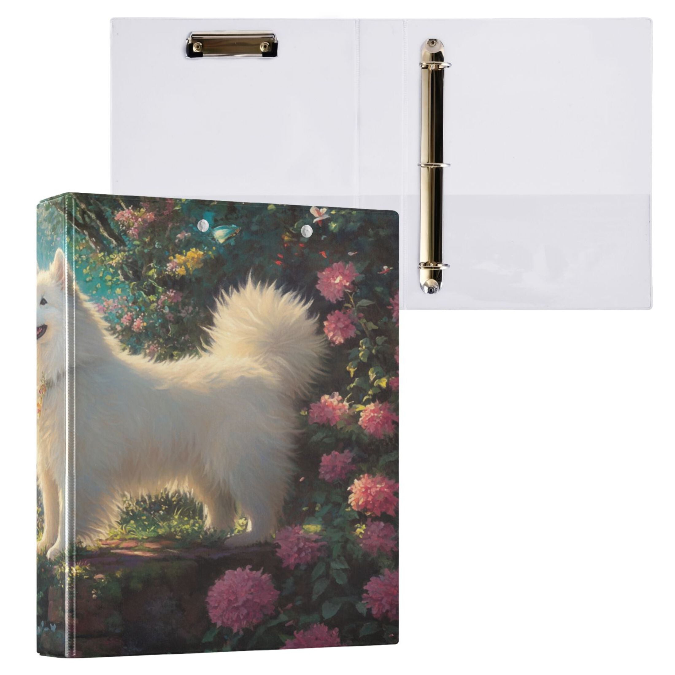 Ring Binders Dog with Butterflies Garden Presentation1.5-inch, Slant ...