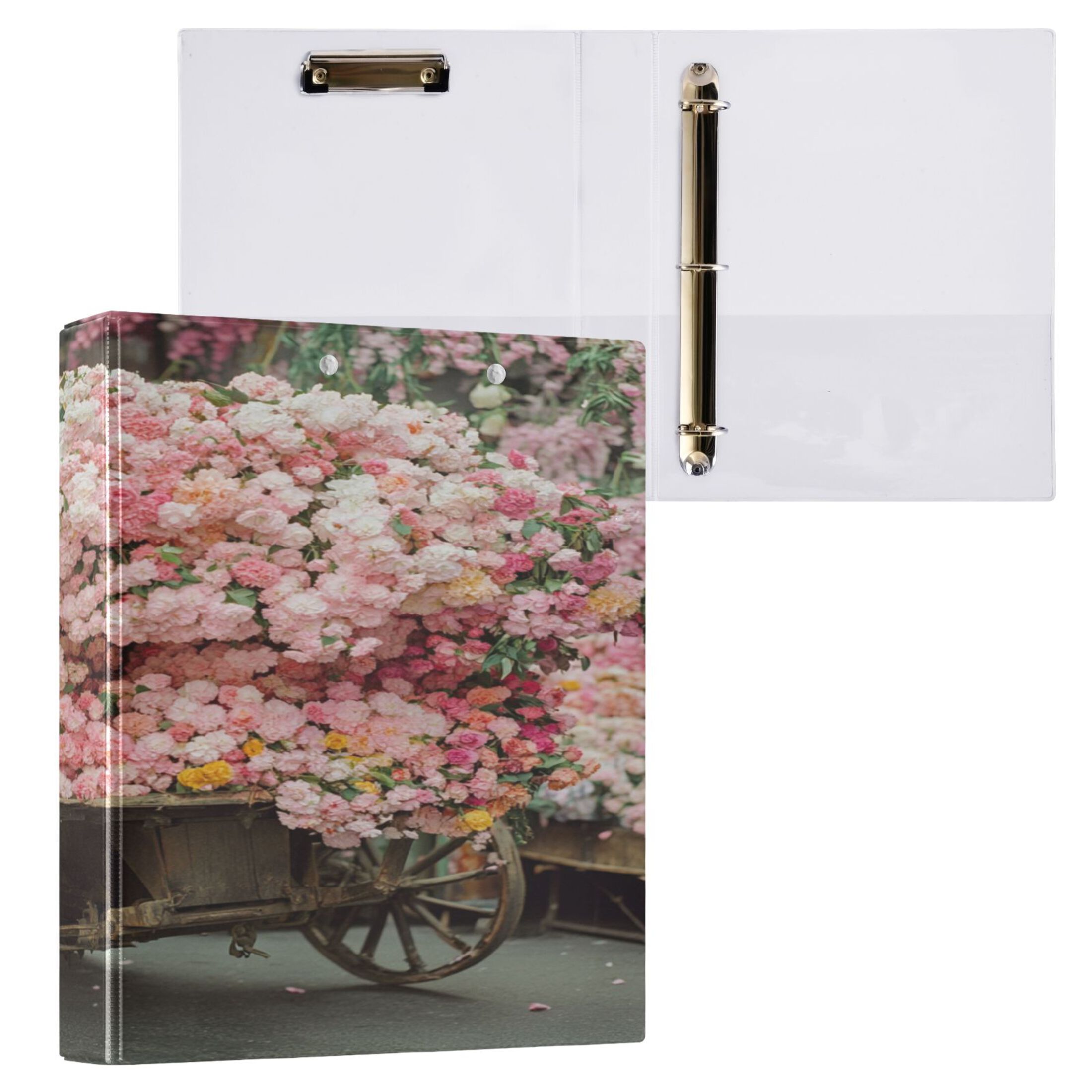 Ring Binders Flower Cart with Blossoms Presentation1.5-inch, Slant Ring ...