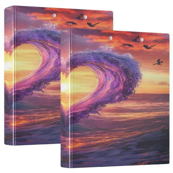 Ring Binders Heart-shaped Wave Drawing Presentation1.5-inch, Slant Ring ...