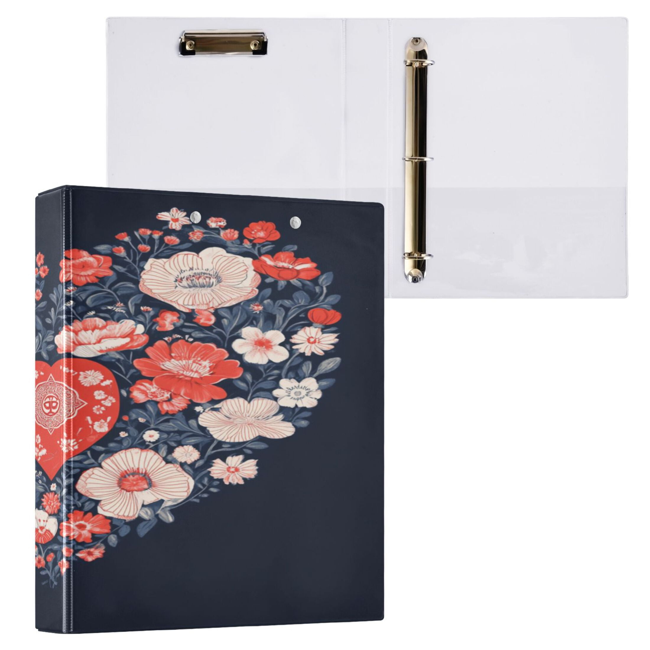 Ring Binders Oil Pattern Of Heart Shaped Presentation1.5-inch, Slant ...