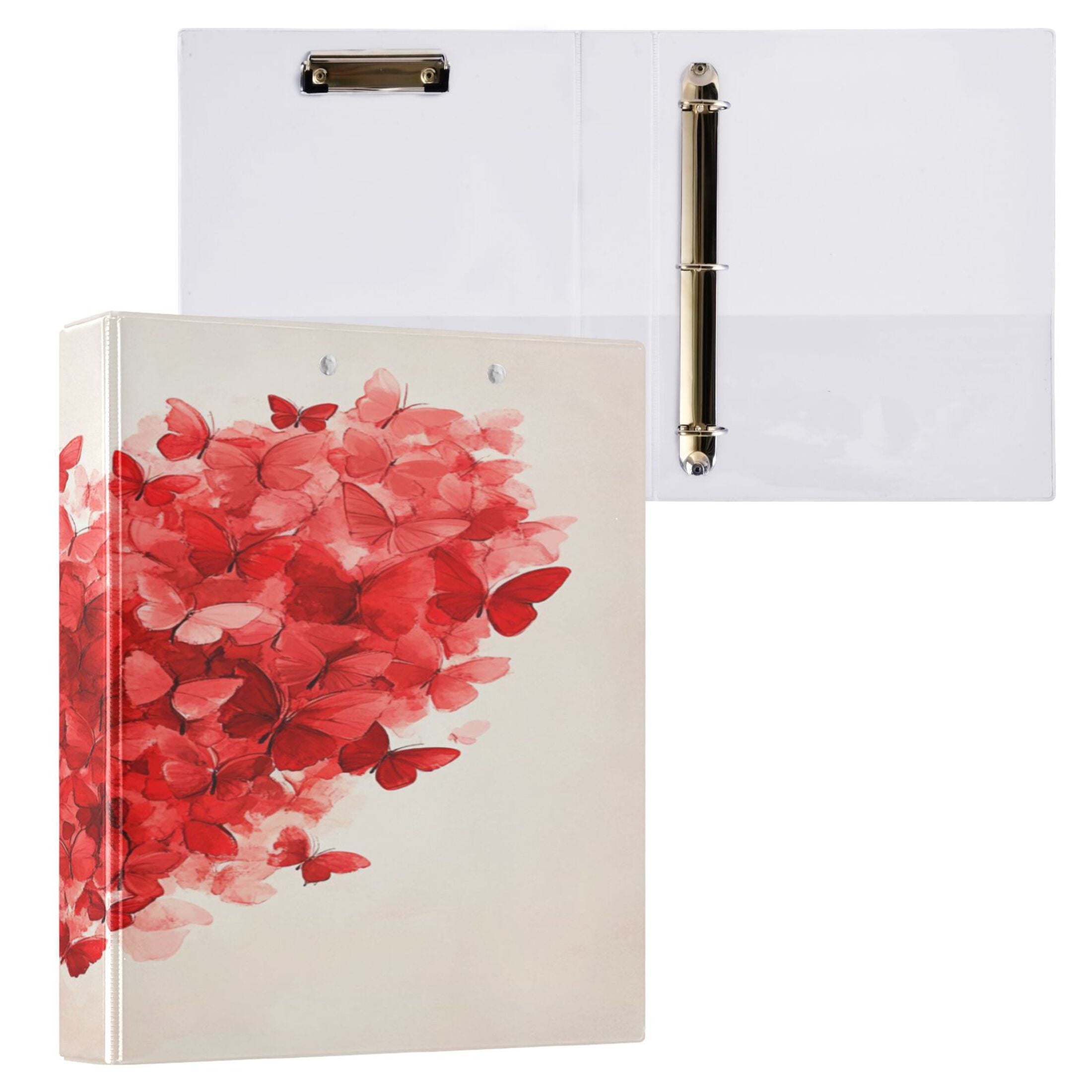 Ring Binders Red Heart Shaped Composition Presentation1.5-inch, Slant ...