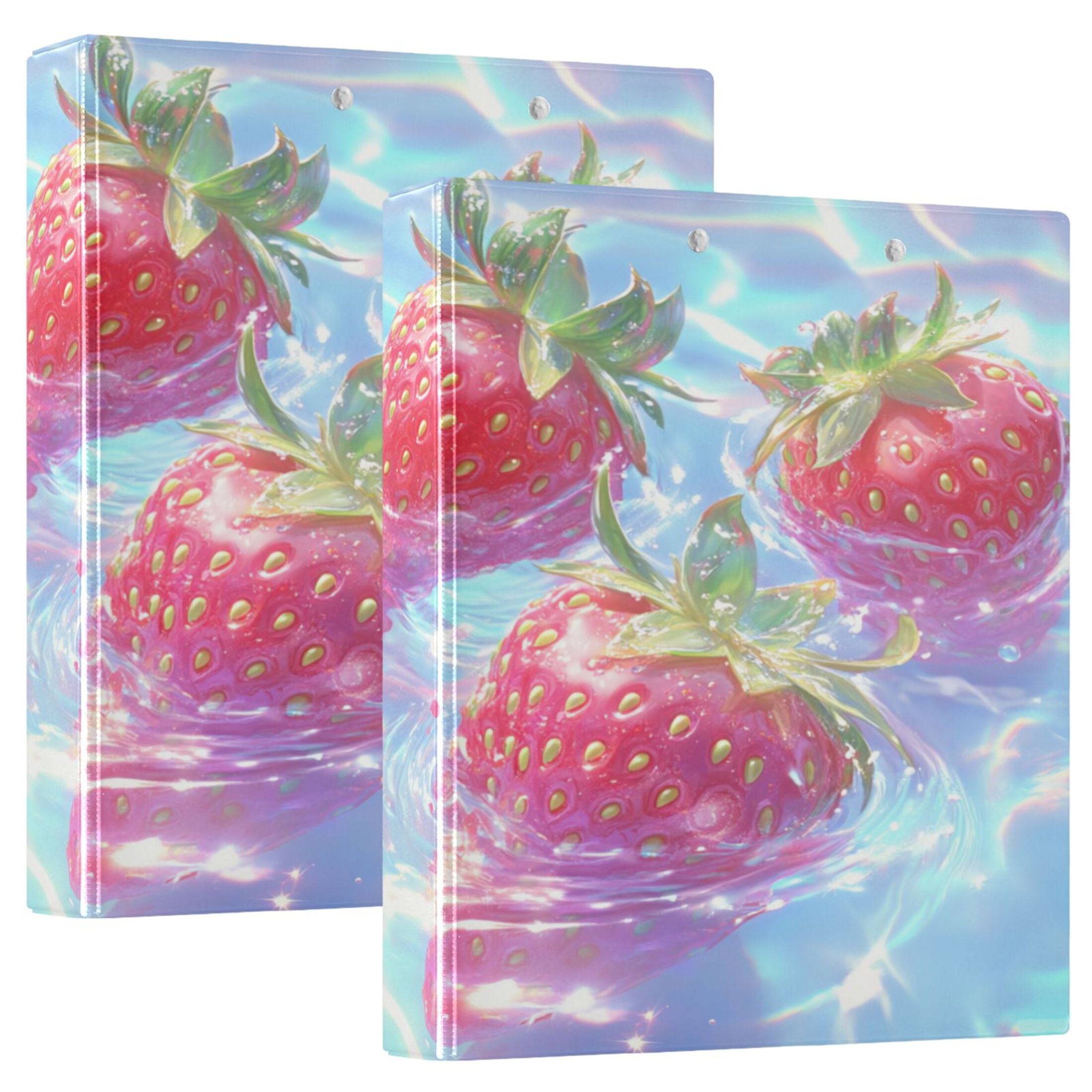 Ring Binders Strawberries Floating in Water Presentation1.5-inch, Slant ...