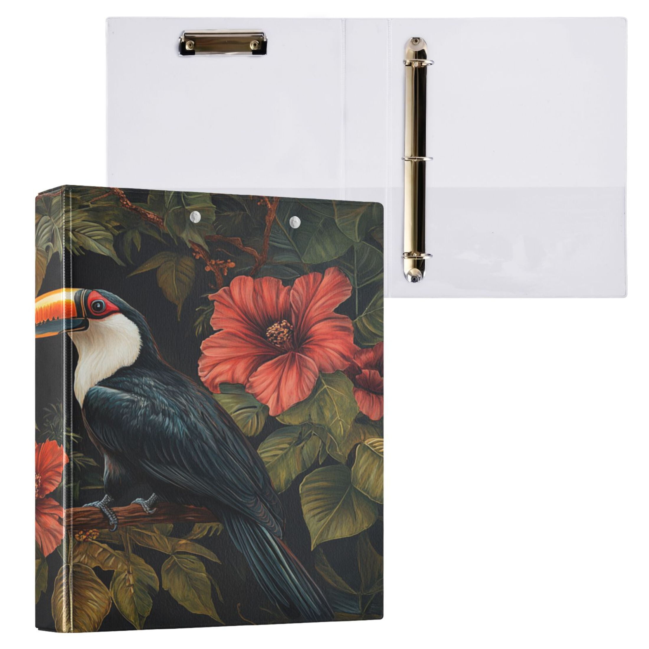Ring Binders Toucan with Vibrant Flowers Presentation1.5-inch, Slant ...