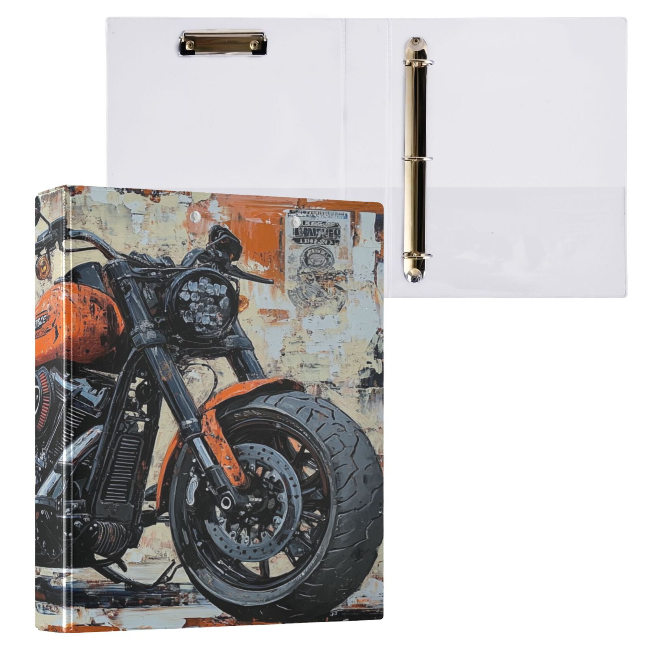 Ring Binders Vintage Motorcycle Presentation1.5-inch, Slant Ring One ...