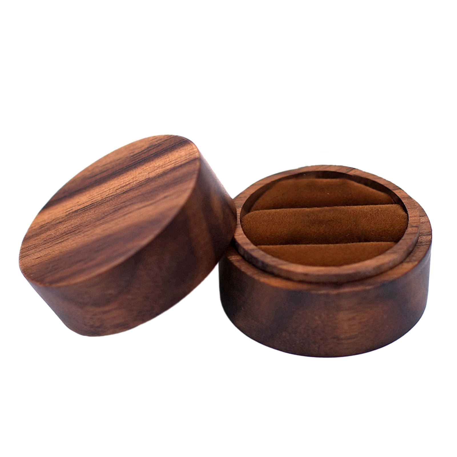 Ring Box Vintage Wooden Ring Storage Box Double Ring Display Case for ...