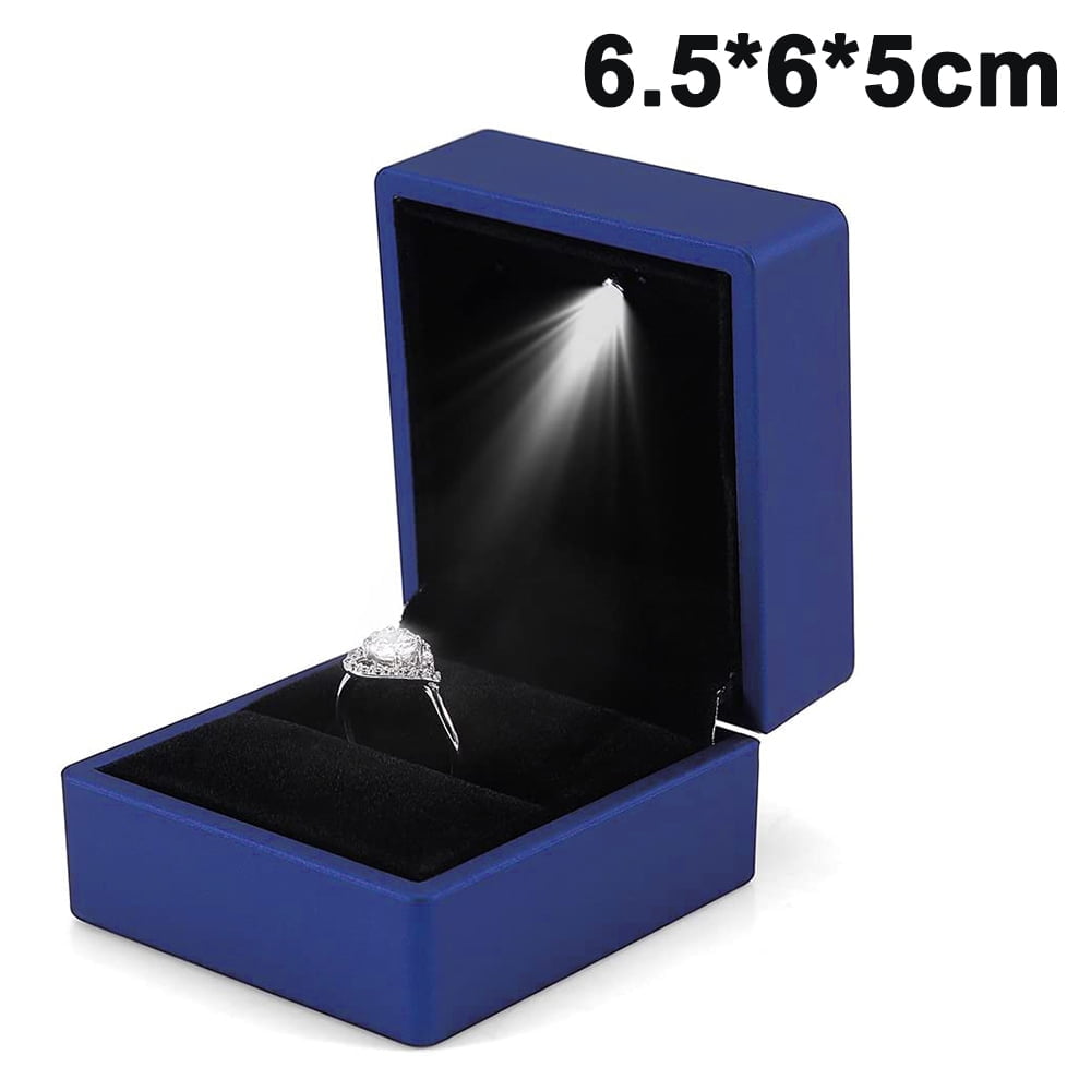 Ring Box with LED Light Jewelry Display Gift Box for Proposal ...