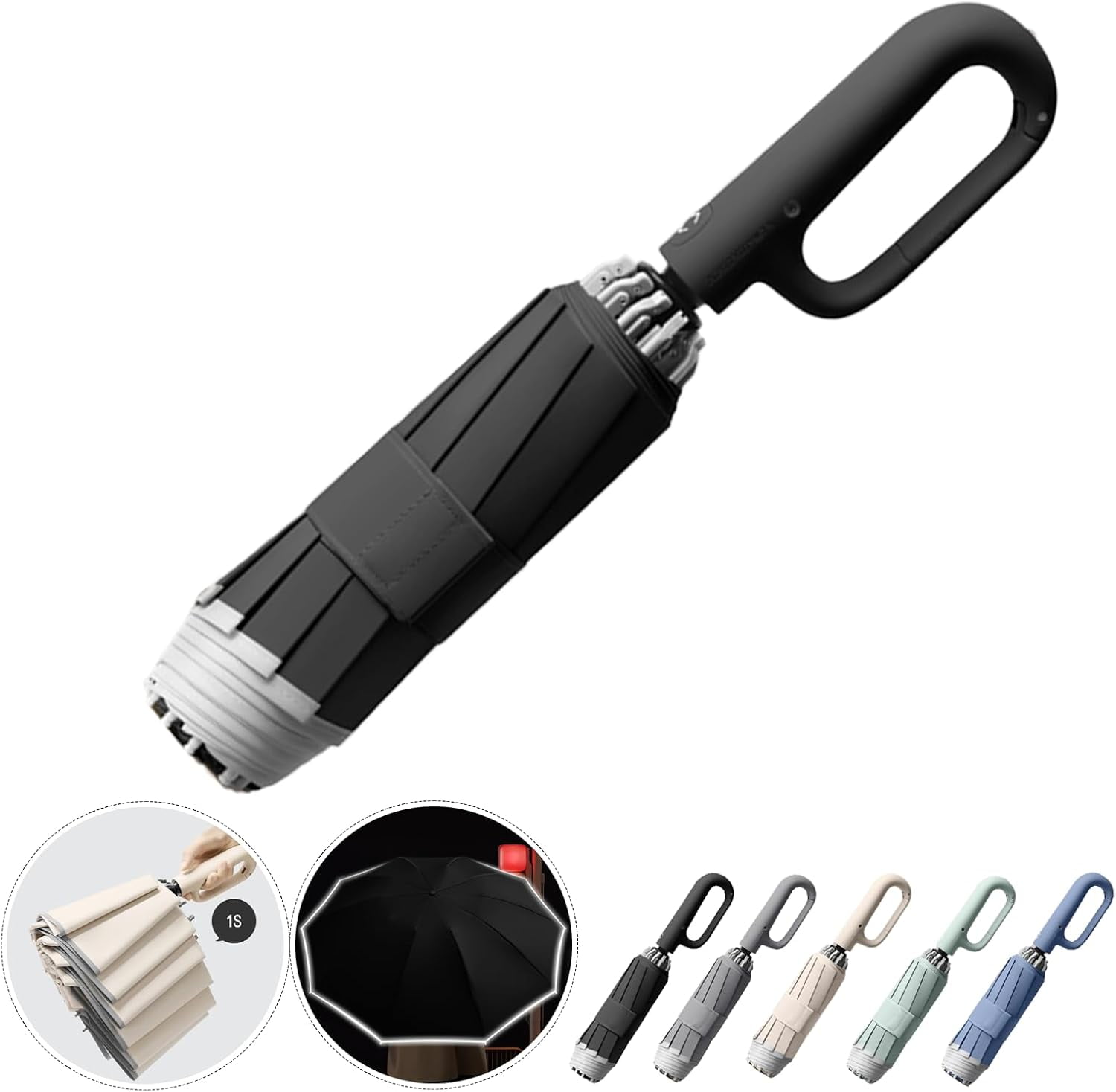 Ring Buckle Umbrella, Reflective Safety Strip, Sturdy Windproof ...
