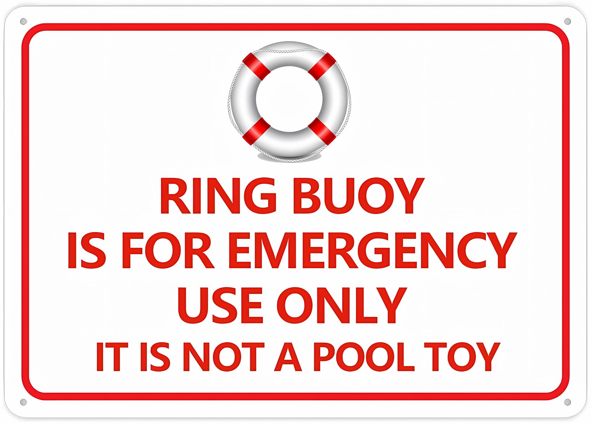 Ring Buoy Is For Emergency Use Only It Is Not A Pool Toy - 8"x12" Rust ...