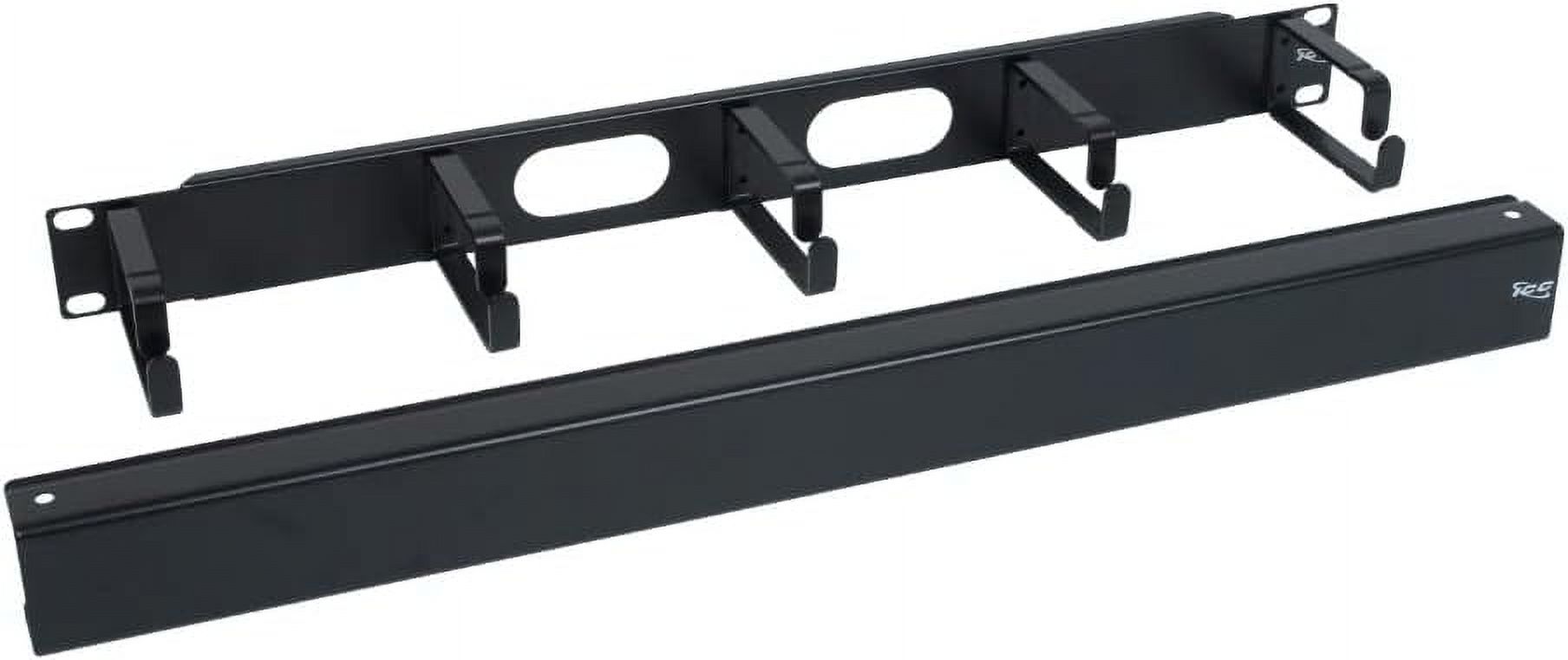 Ring Cable Manager Panel with Cover, 1U Rack Mount Space, Black Powder ...