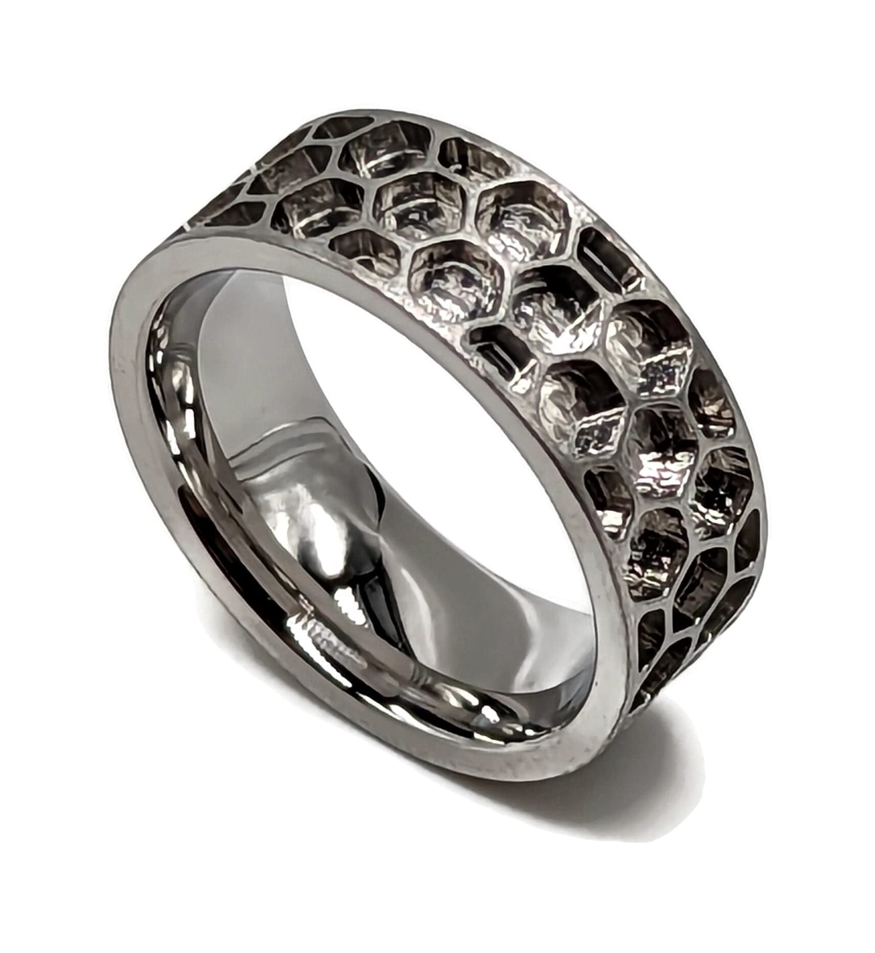 Ring Core Blank for Inlay Jewelry Making (8mm Stainless Steel Honeycomb ...