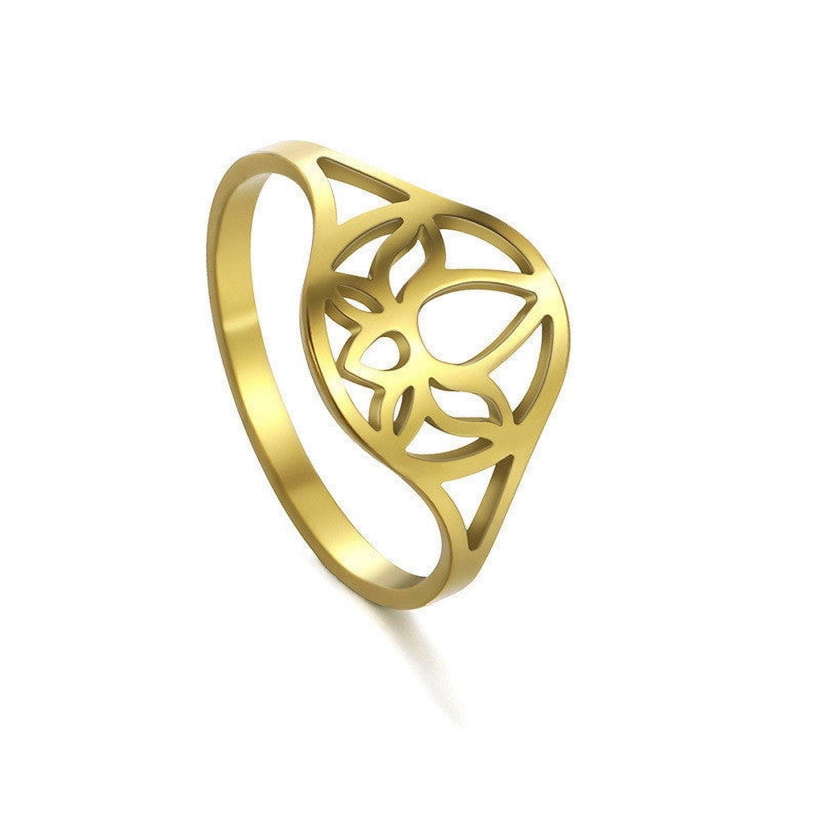 Ring Female Personality Simple Lotus Ring Creative - Walmart.com