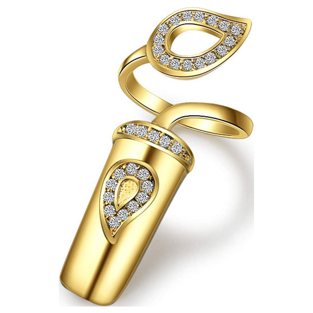 Ring Finger Nail Cover Rings Gold Plated Fingernail Rings Jewelry ...