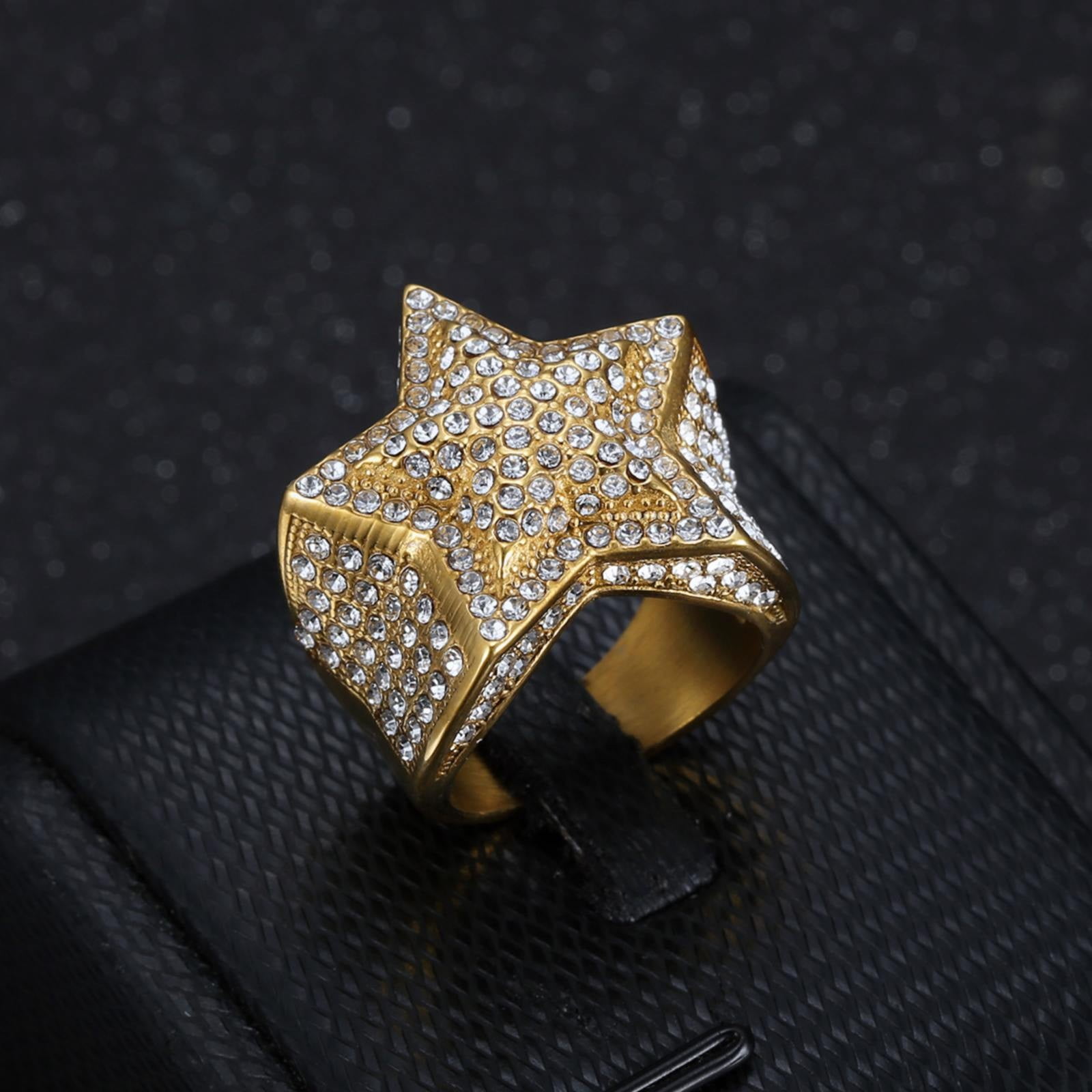 Ring For Men Wedding Rings For Men Shining Star Ring Hip Hop Ring Rings ...